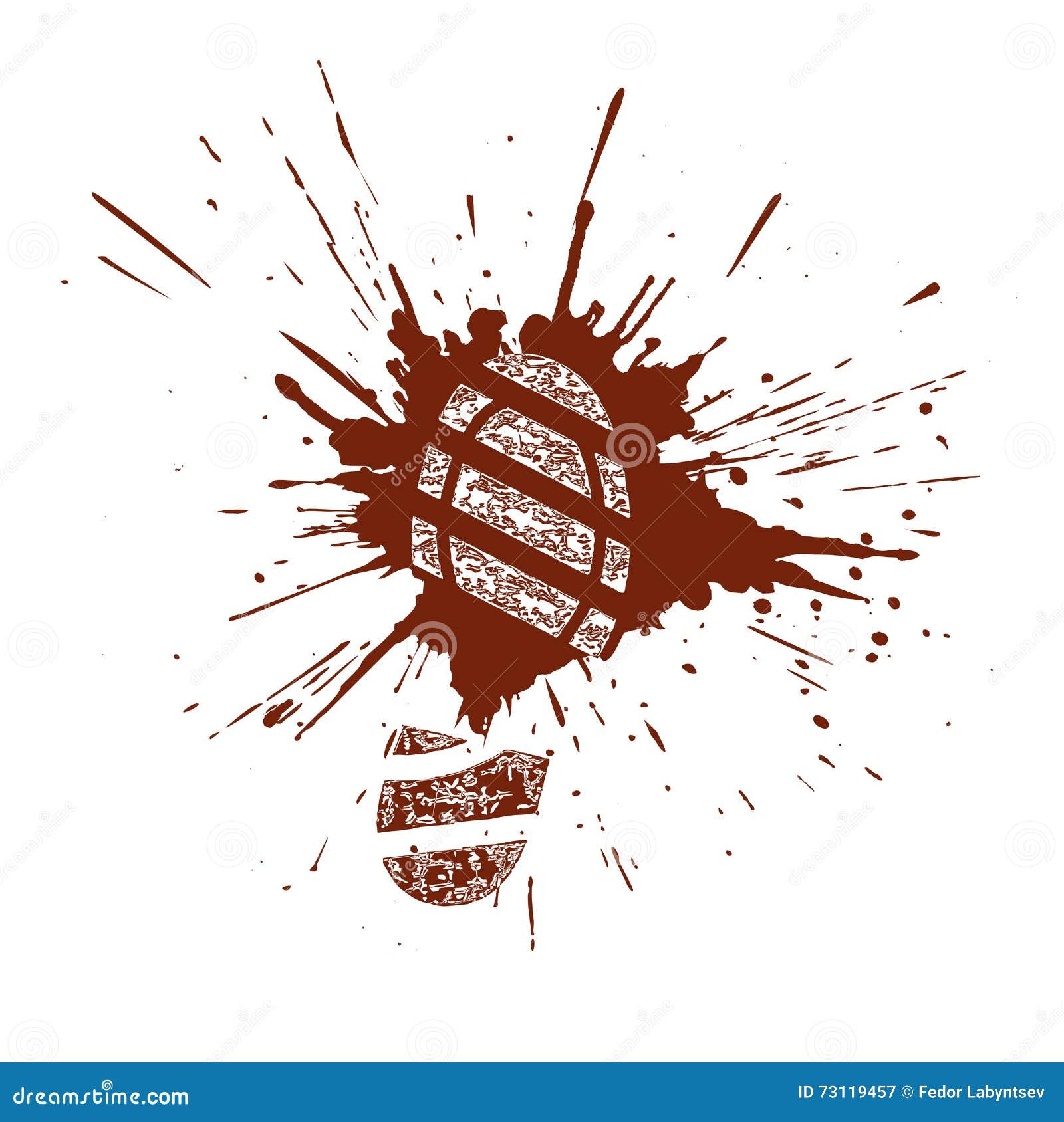 Grunge Footprint in a Splatter Stock Vector - Illustration of splashes ...