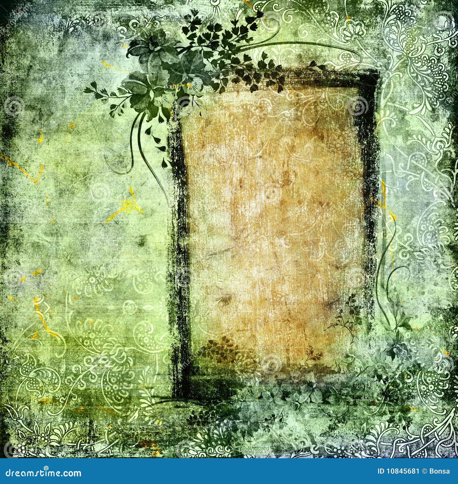 Grunge frame stock illustration. Illustration of decorative - 10845681