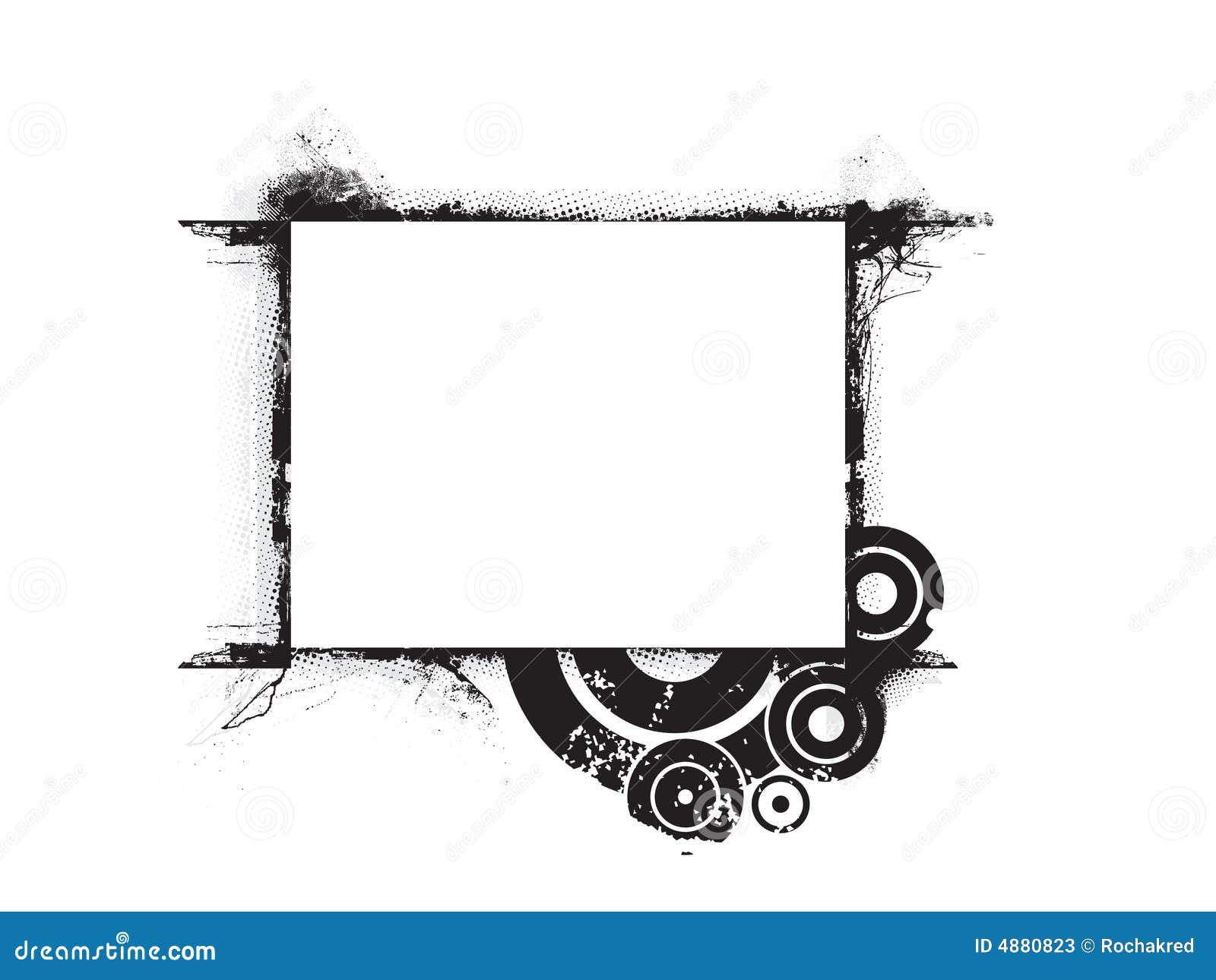 Grunge frame stock vector. Illustration of floral, abstract - 4880823