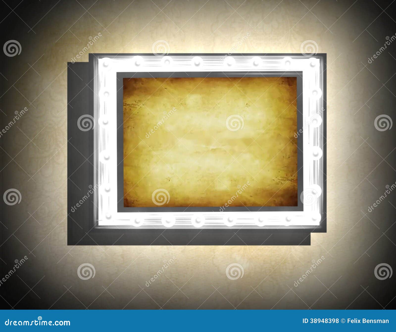 Grunge Frame on Beige Old Dirty Wall Stock Illustration - Illustration ...