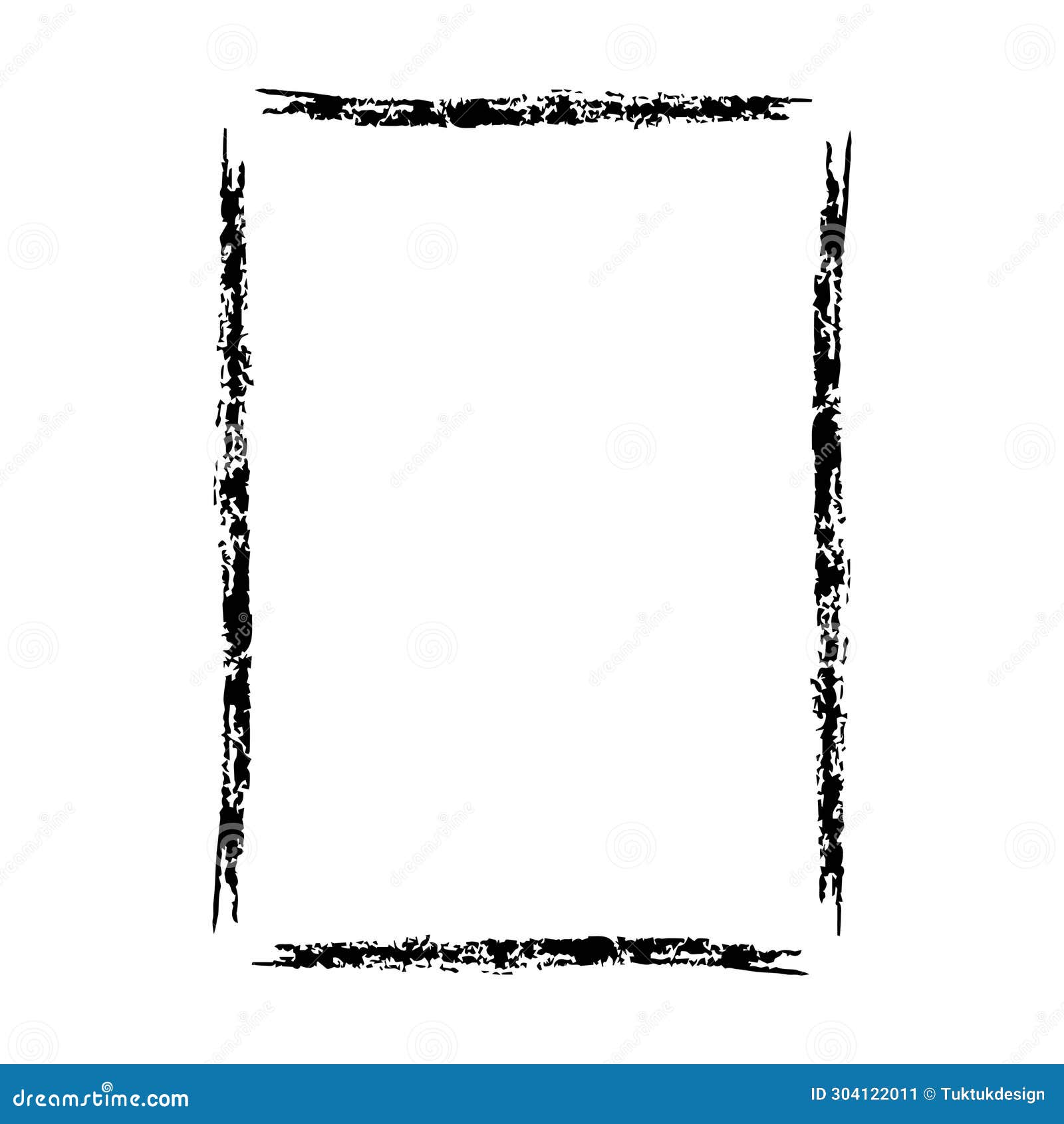 Grunge Frame Border Shape Icon, Vertical Rectangle Decorative Doodle ...