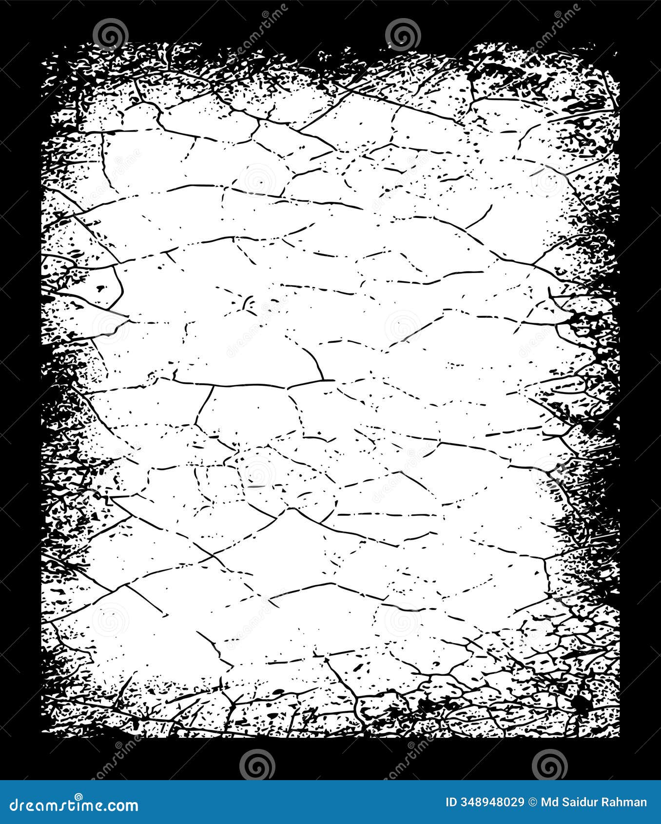 Grunge Frame Design, Four Rectangular Frames with Distressed and Jagged ...