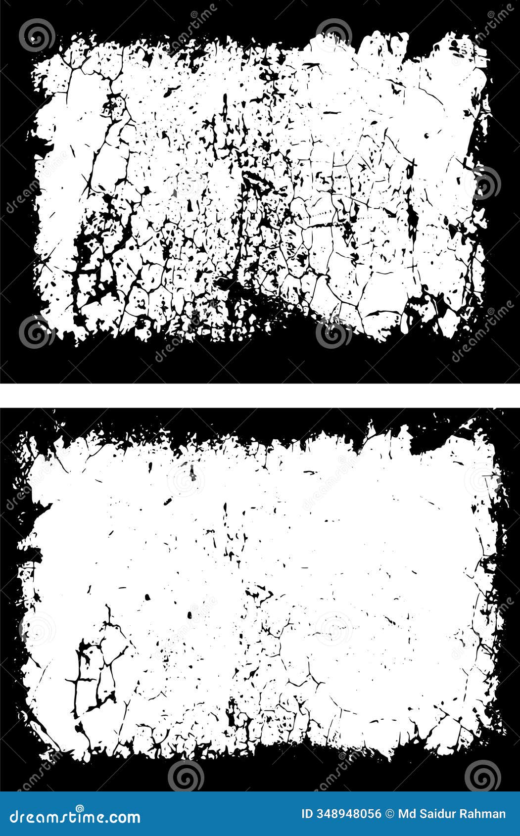 Grunge Frame Design Set, Dynamic Grunge Frame Design, Two Rectangular ...