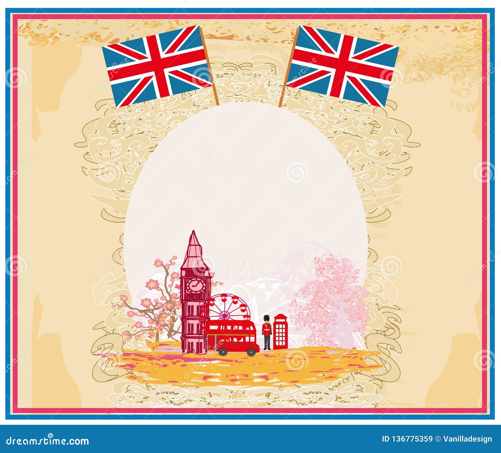 Grunge Frame with Icons of London Stock Vector - Illustration of honour ...