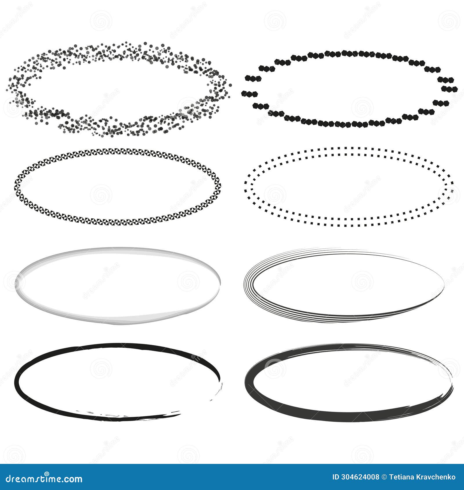 Grunge Frame Oval Shape. Vector Illustration. EPS 10 Stock Vector ...
