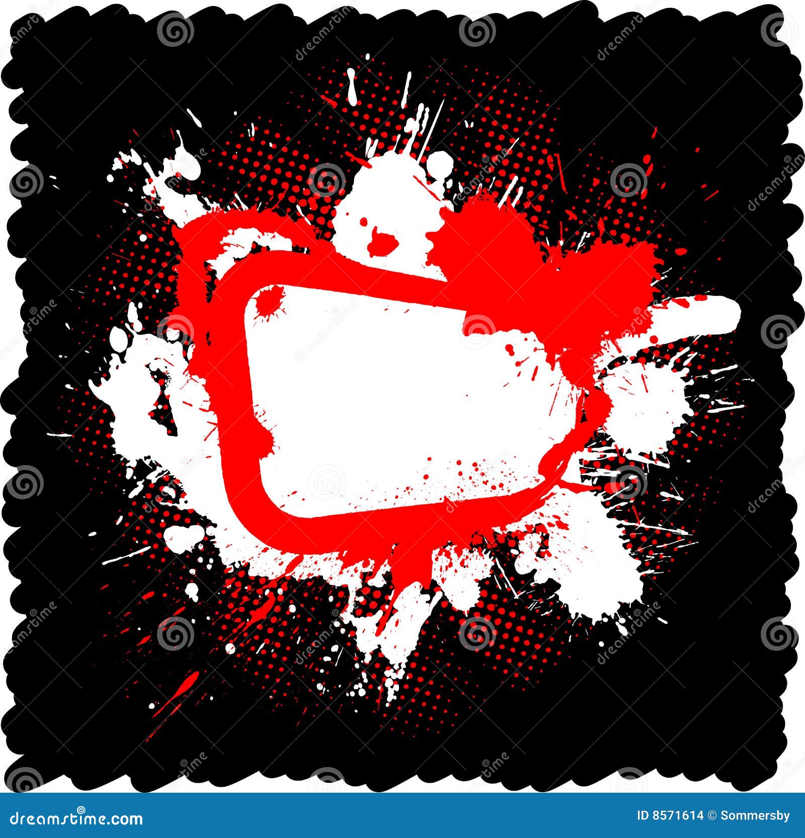 Grunge Frame with Red Splashes Stock Vector - Illustration of black ...
