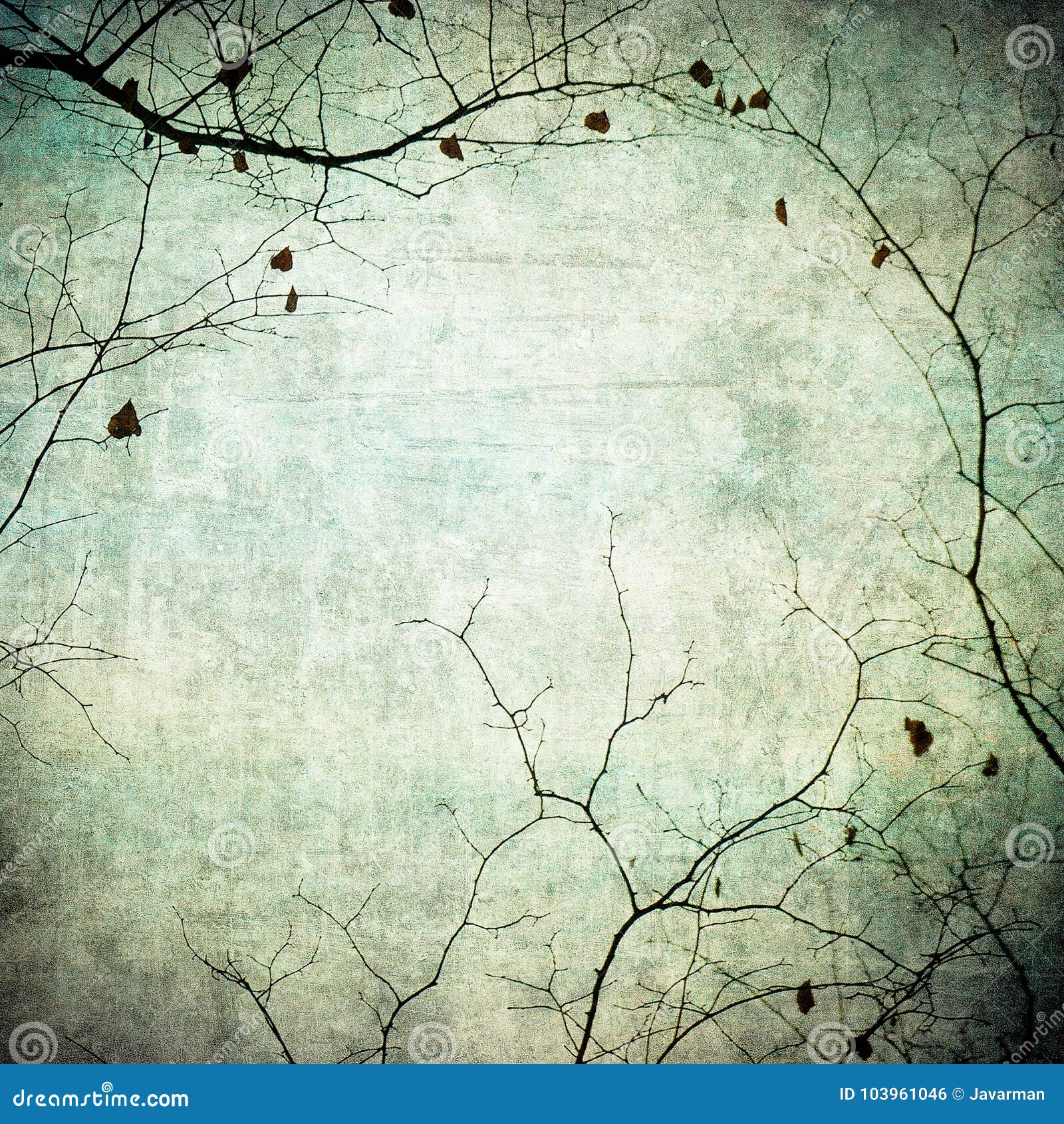 Grunge Frame with Tree Silhouettes Stock Illustration - Illustration of ...