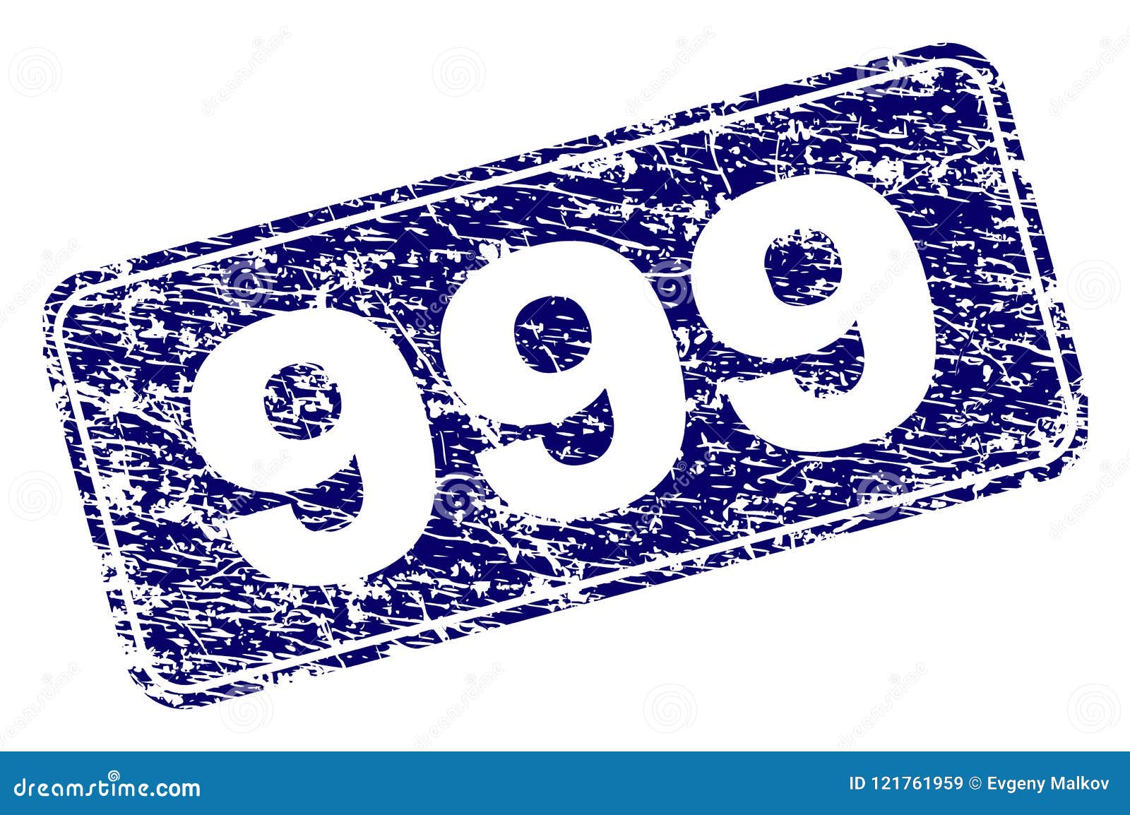 Grunge 999 Framed Rounded Rectangle Stamp Stock Vector - Illustration ...