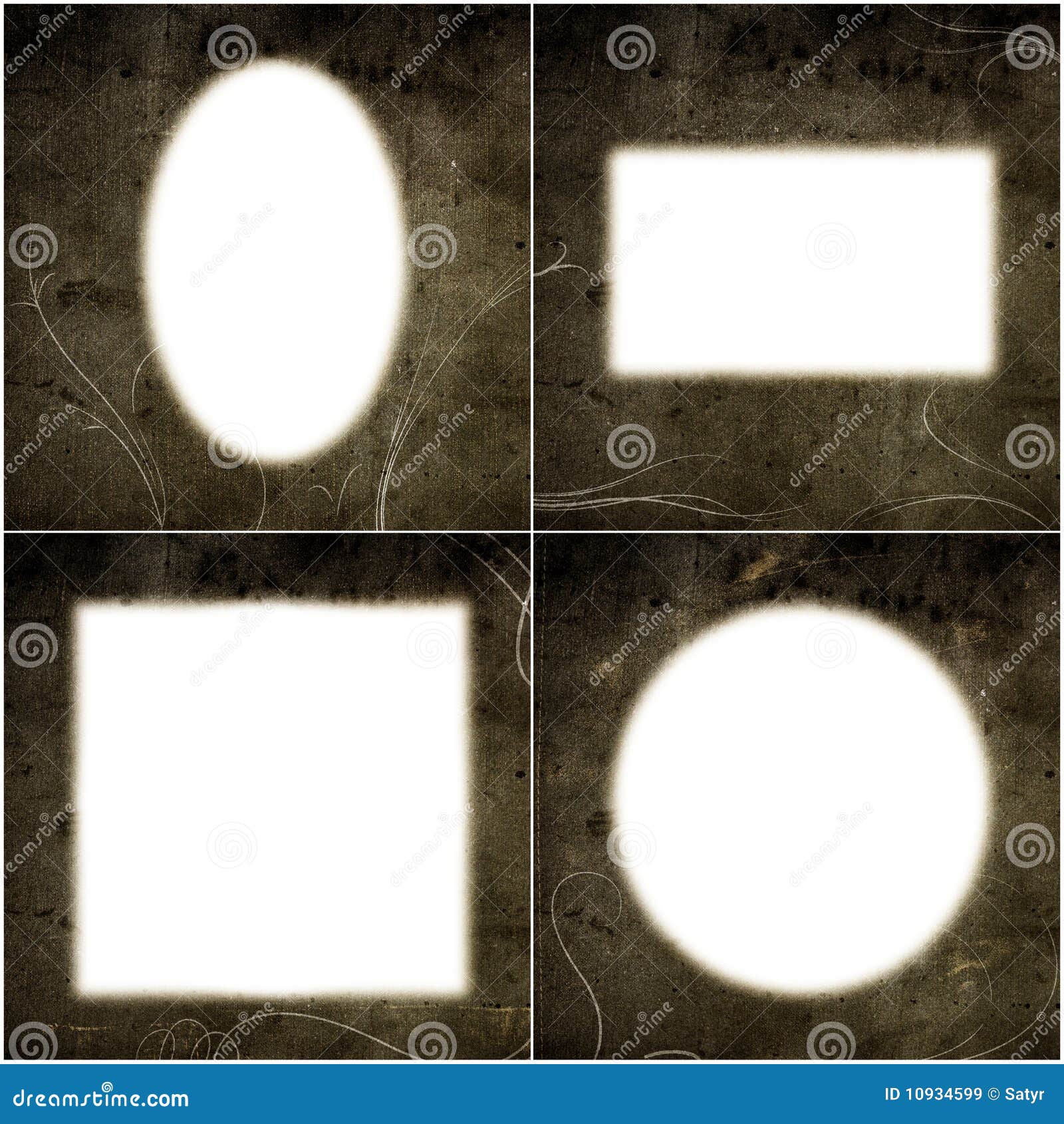 Set Of Grunge Frames, Background Overlays, Dirty Corners Stock ...