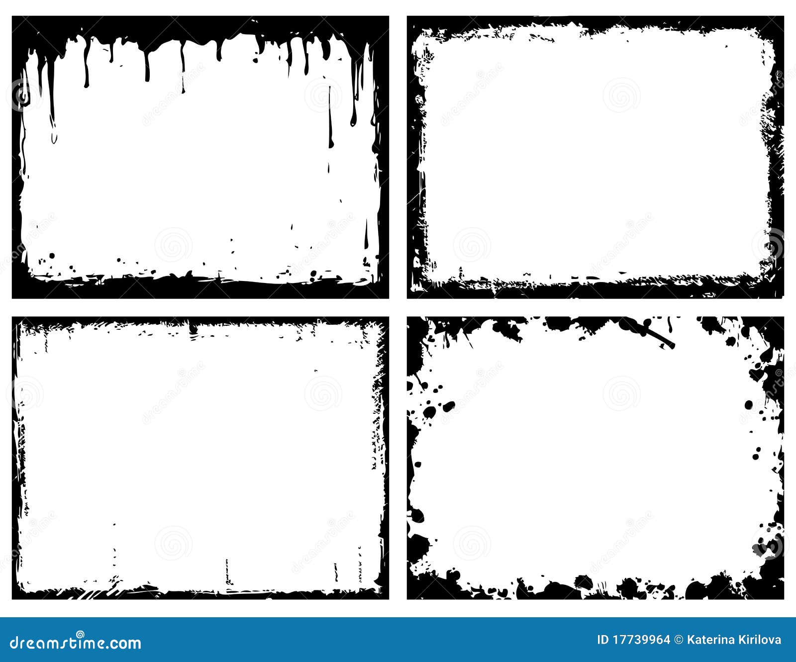 Grunge frames stock vector. Illustration of stain, paint - 17739964