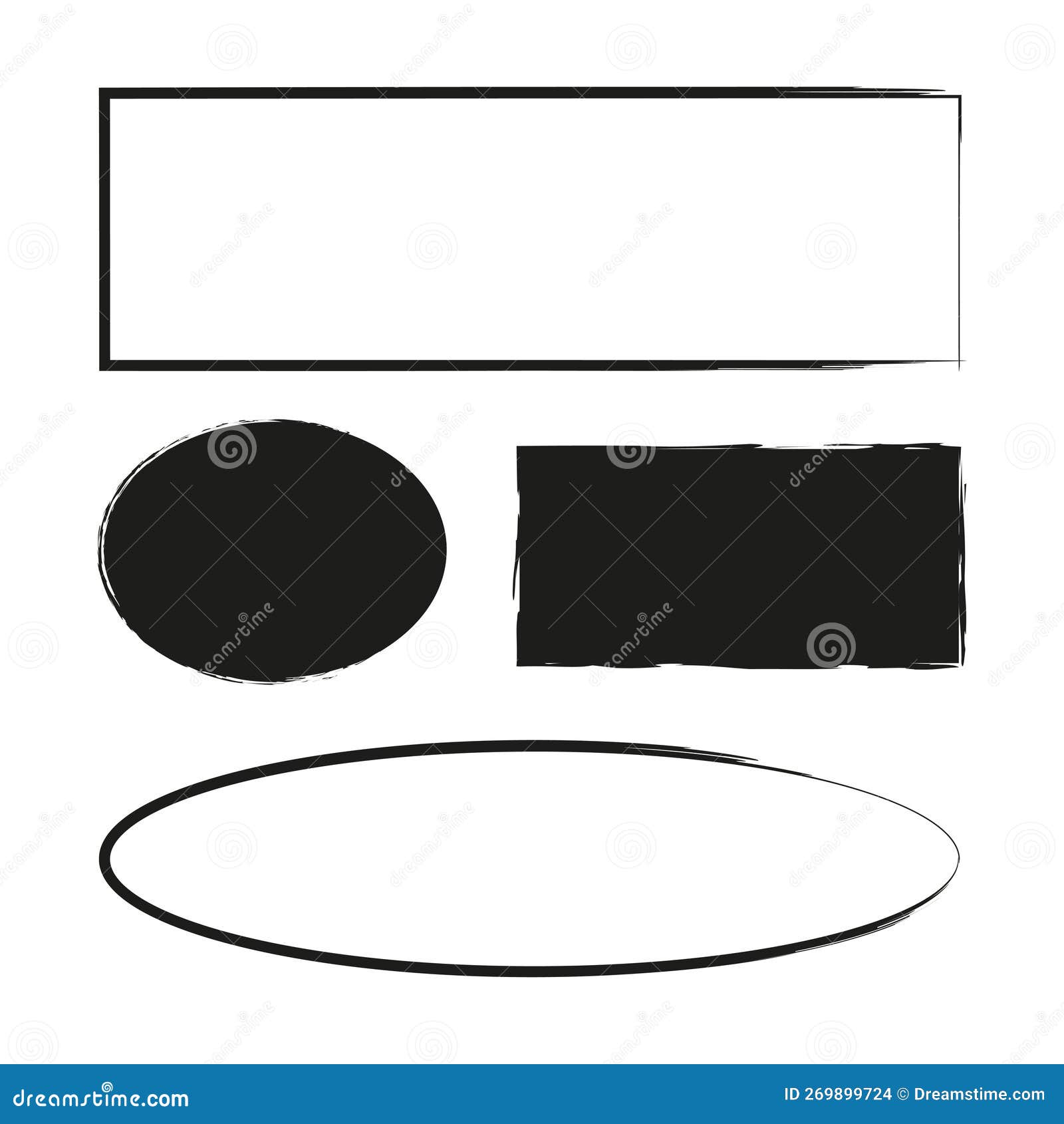 Grunge Frames. Circle Frame Set. Vector Illustration Stock Vector ...