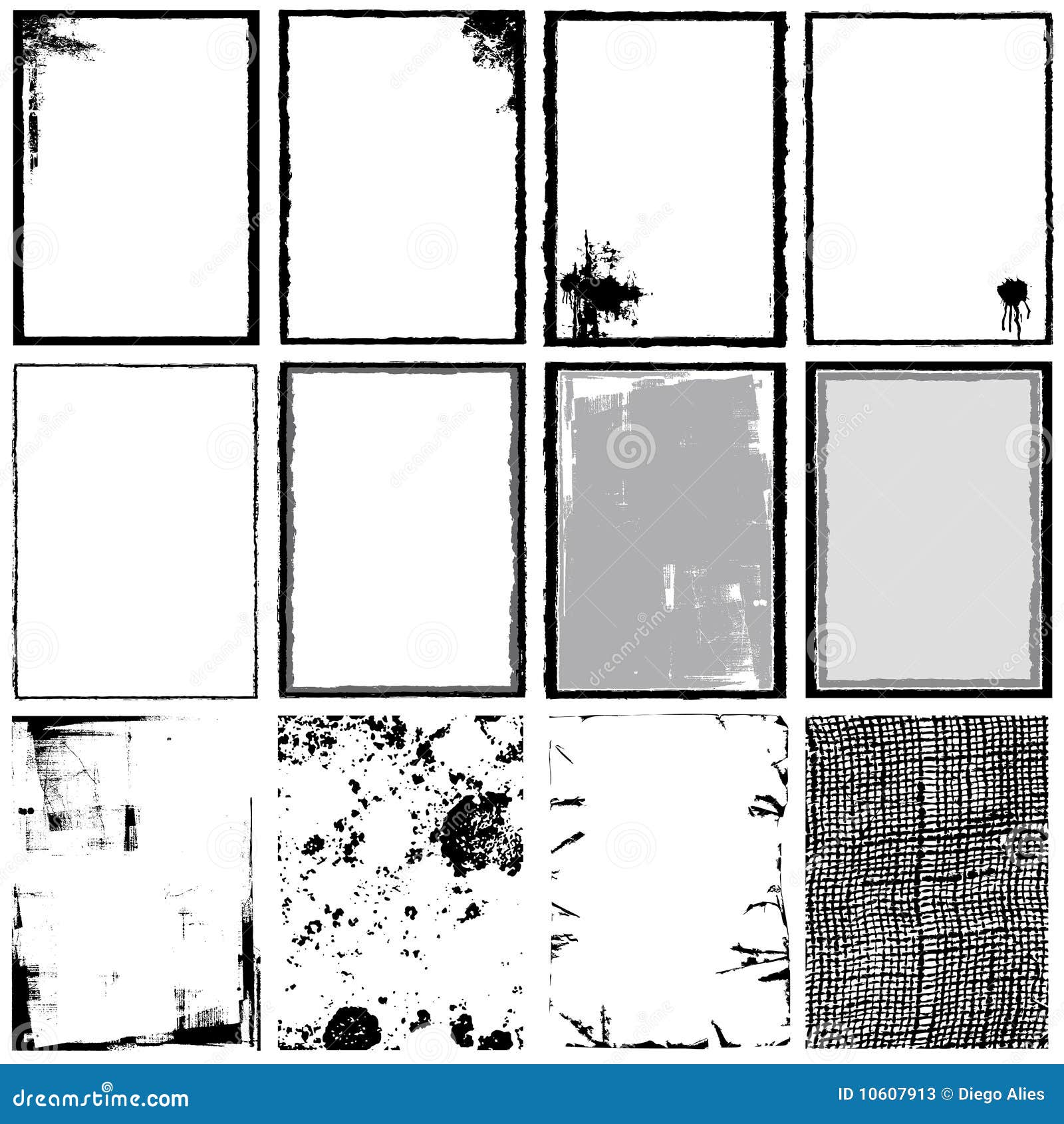 Grunge Frames, Corners, Background and Textures Stock Vector ...