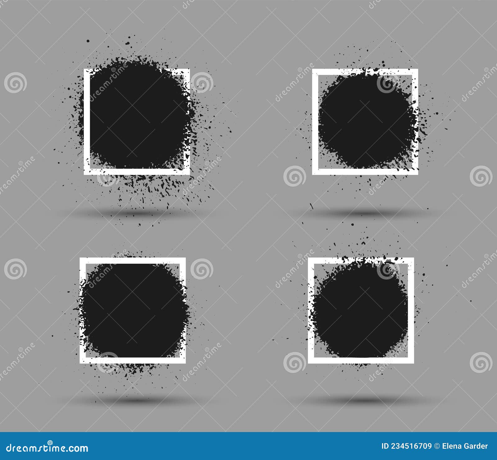 Grunge Frames. Paint Stain Borders Set Stock Vector - Illustration of ...