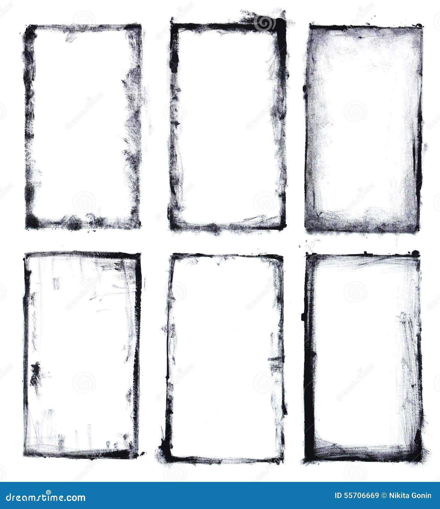 Grunge frames set stock illustration. Illustration of frame - 55706669