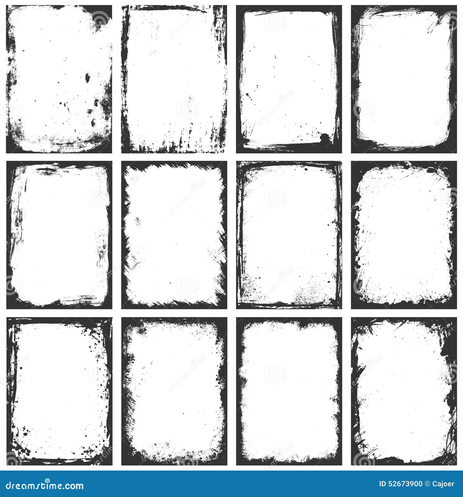 Grunge Frames stock vector. Illustration of paint, border - 52673900