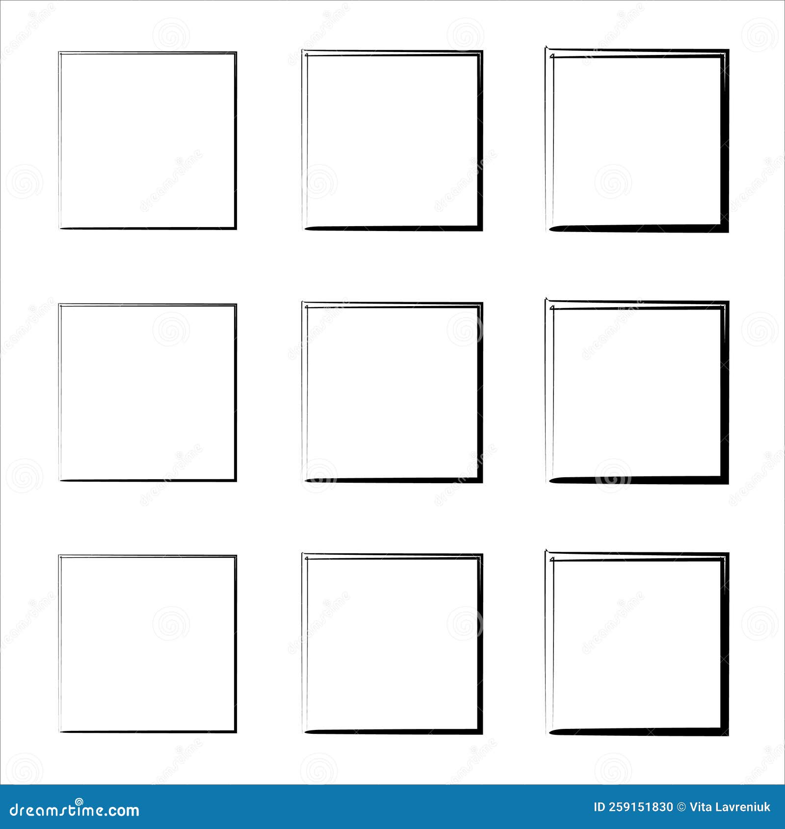 Grunge Frames Vector Set. Borders Set. Vector Borders Grunge Template ...