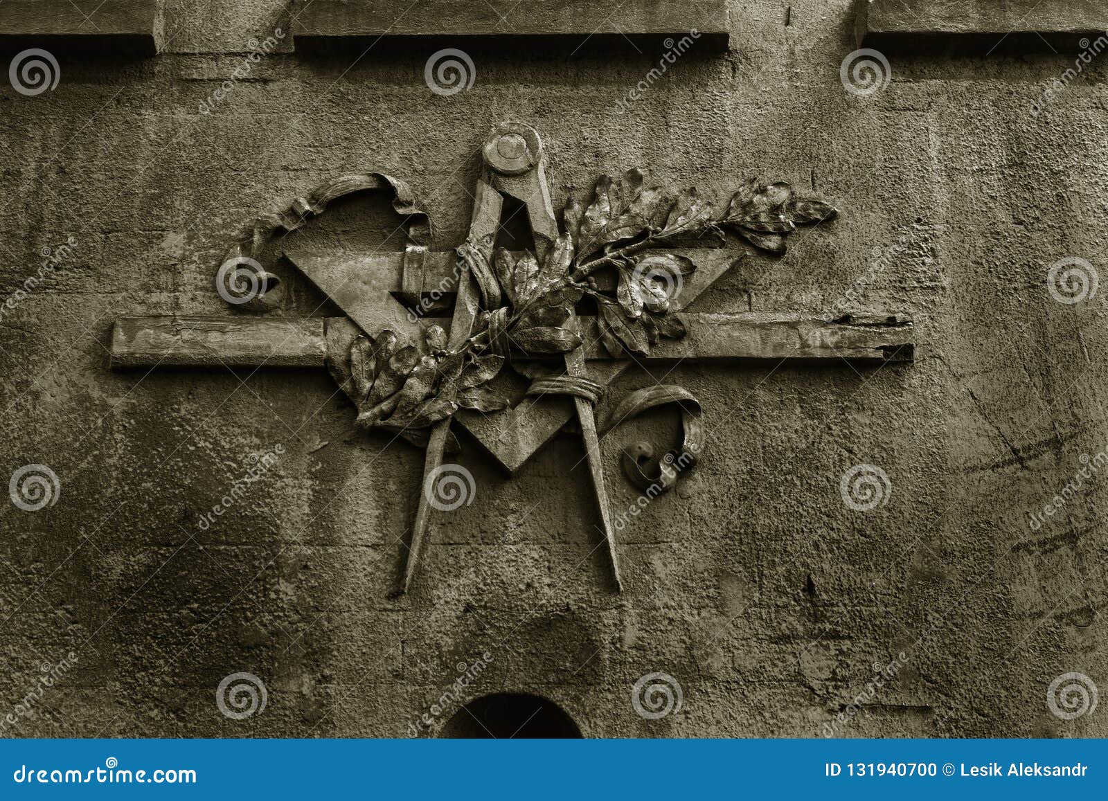 Grunge Freemasonry Emblem on a Dramatic Background - Masonic Triangle ...