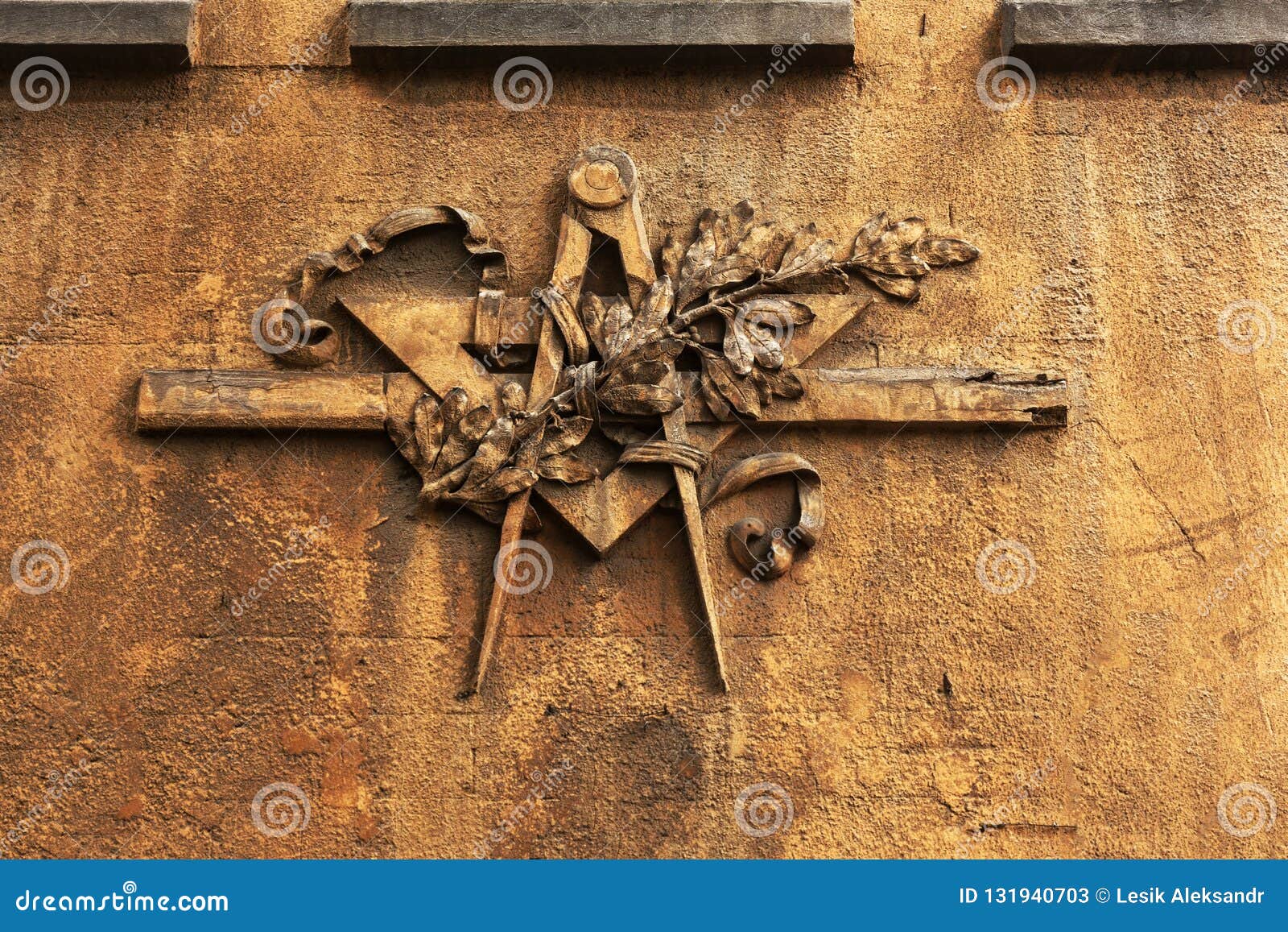 Grunge Freemasonry Emblem on a Dramatic Background - Masonic Triangle ...