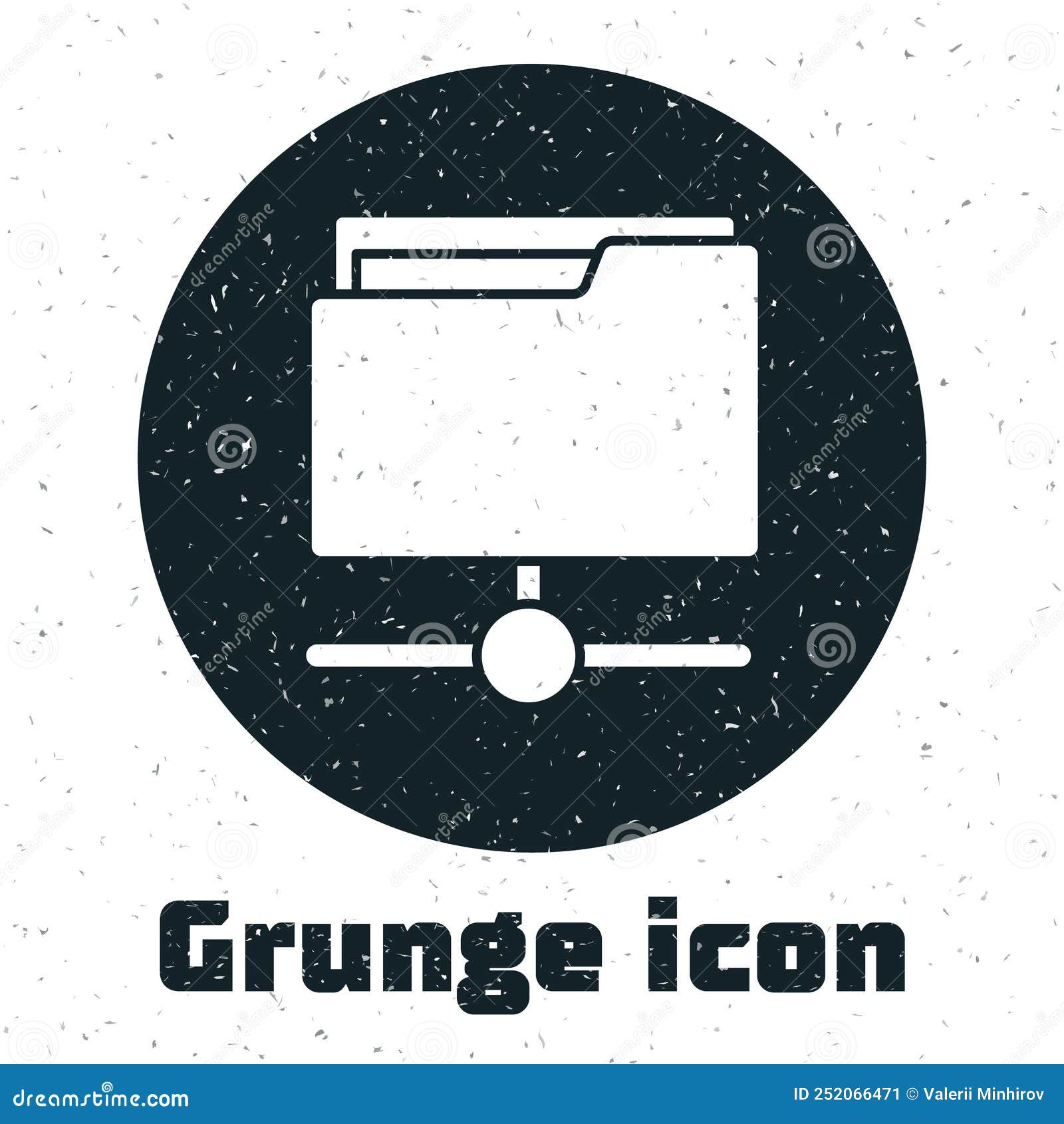 Grunge FTP Folder Icon Isolated On White Background. Software Update ...