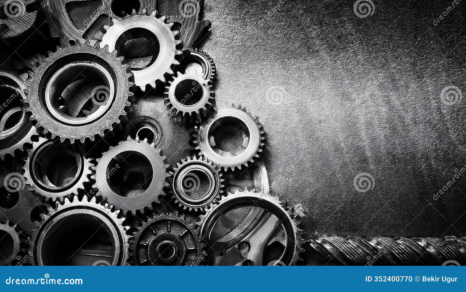 Grunge Gear, Cog Wheels Black and White Background. Stock Illustration ...