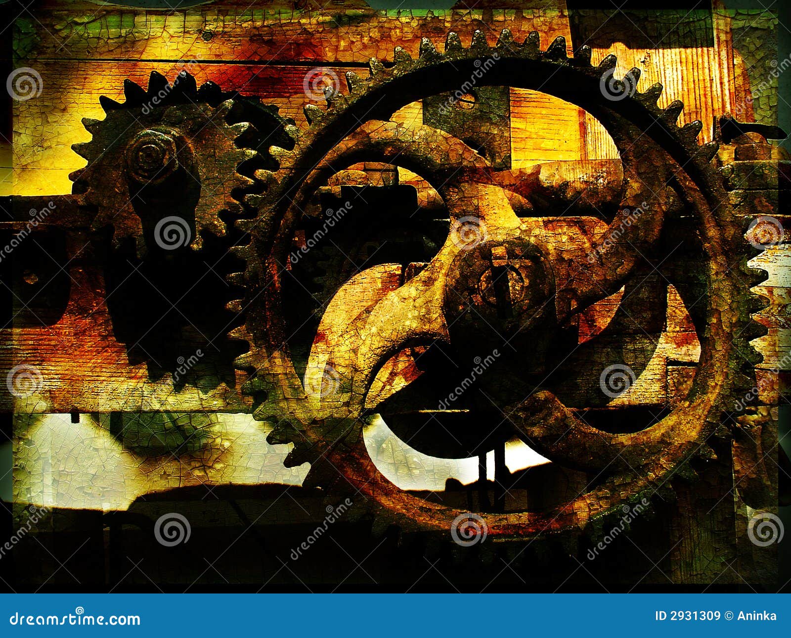 Grunge gears stock illustration. Illustration of moving - 2931309