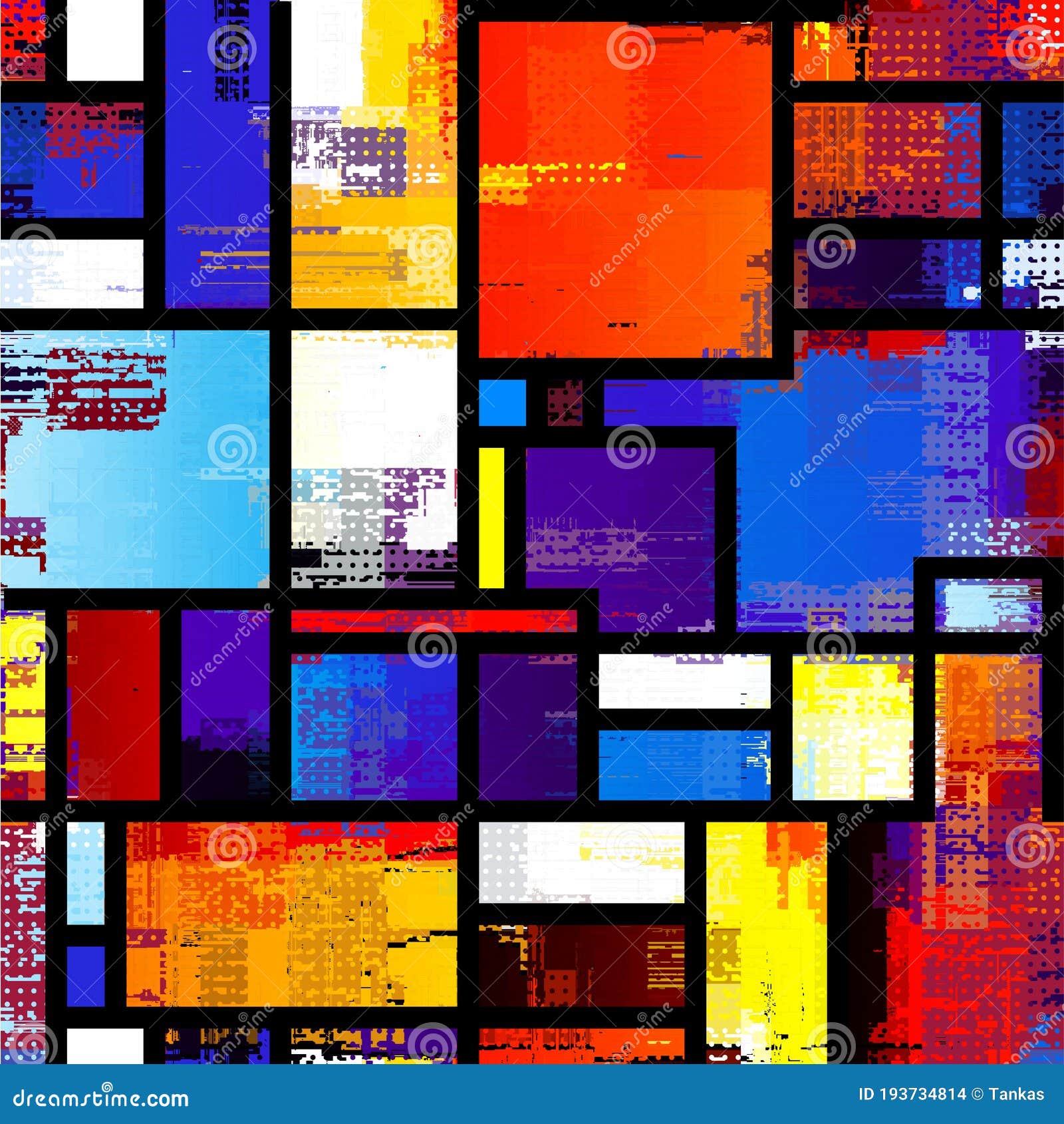 Mondrian Style Design. Seamless Vector Pattern. Stock Vector ...
