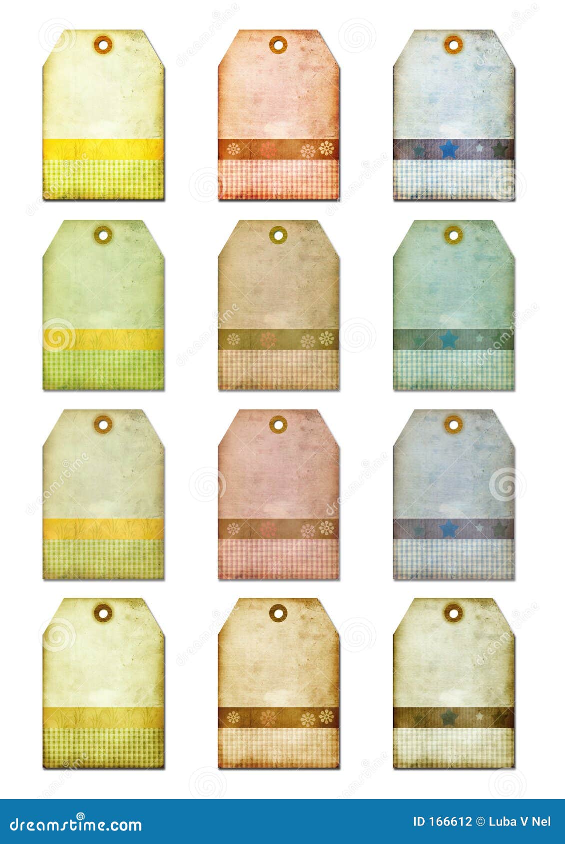 Grunge Gift Tags-labels for Scrap-booking Stock Photo - Image of boyish ...