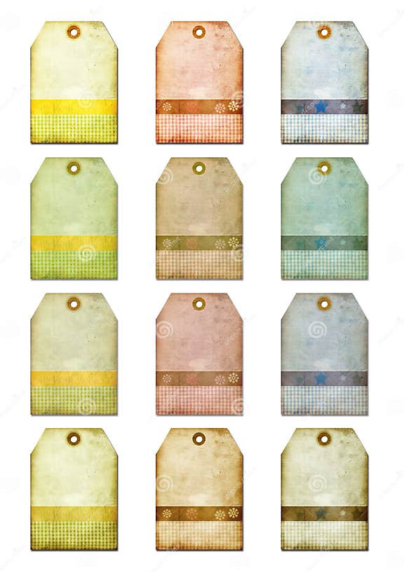 Grunge Gift Tags-labels for Scrap-booking Stock Photo - Image of boyish ...