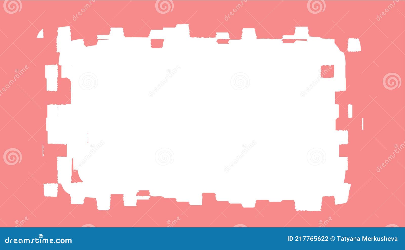 Grunge Glitch Frame. Pink and White Vector Illustration. Stock Vector ...