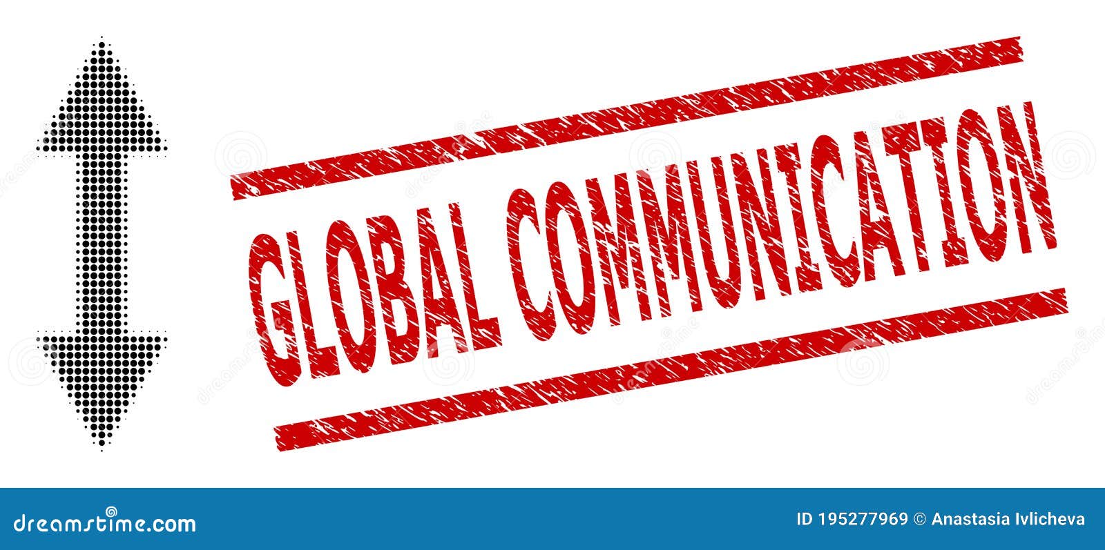 Grunge Global Communication Stamp and Halftone Dotted Vertical Flip ...