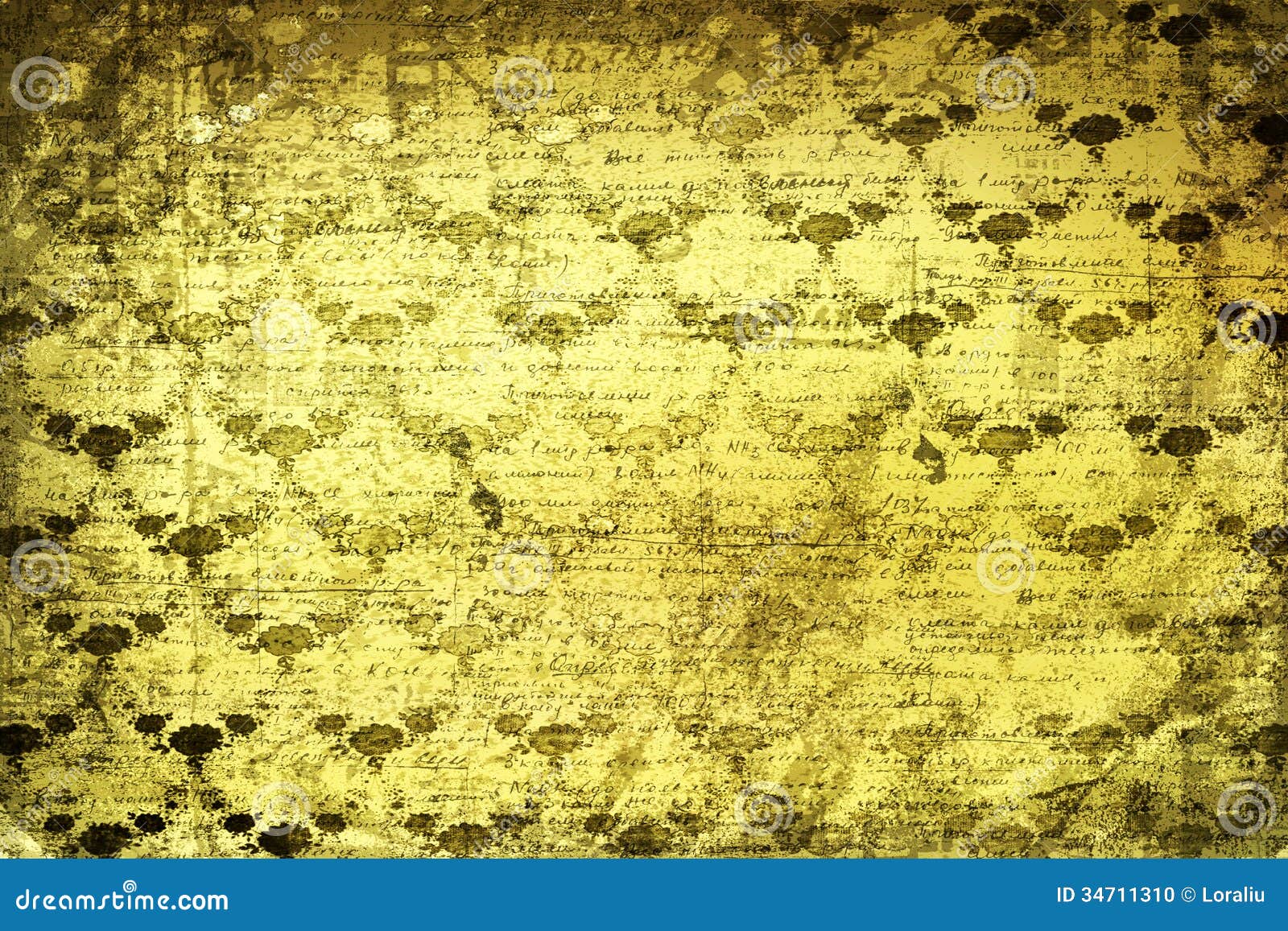 Grunge Gold Background with Ancient Floral Stock Illustration ...