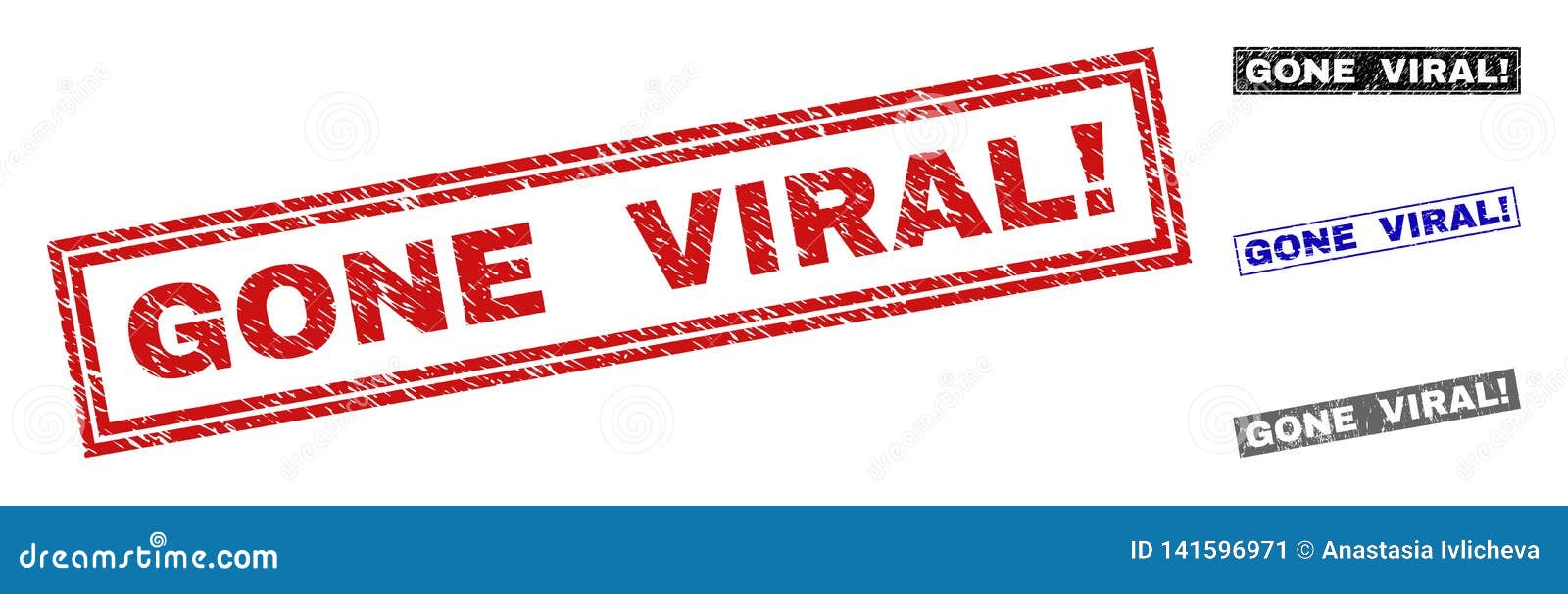 Grunge GONE VIRAL! Textured Rectangle Watermarks Stock Vector ...
