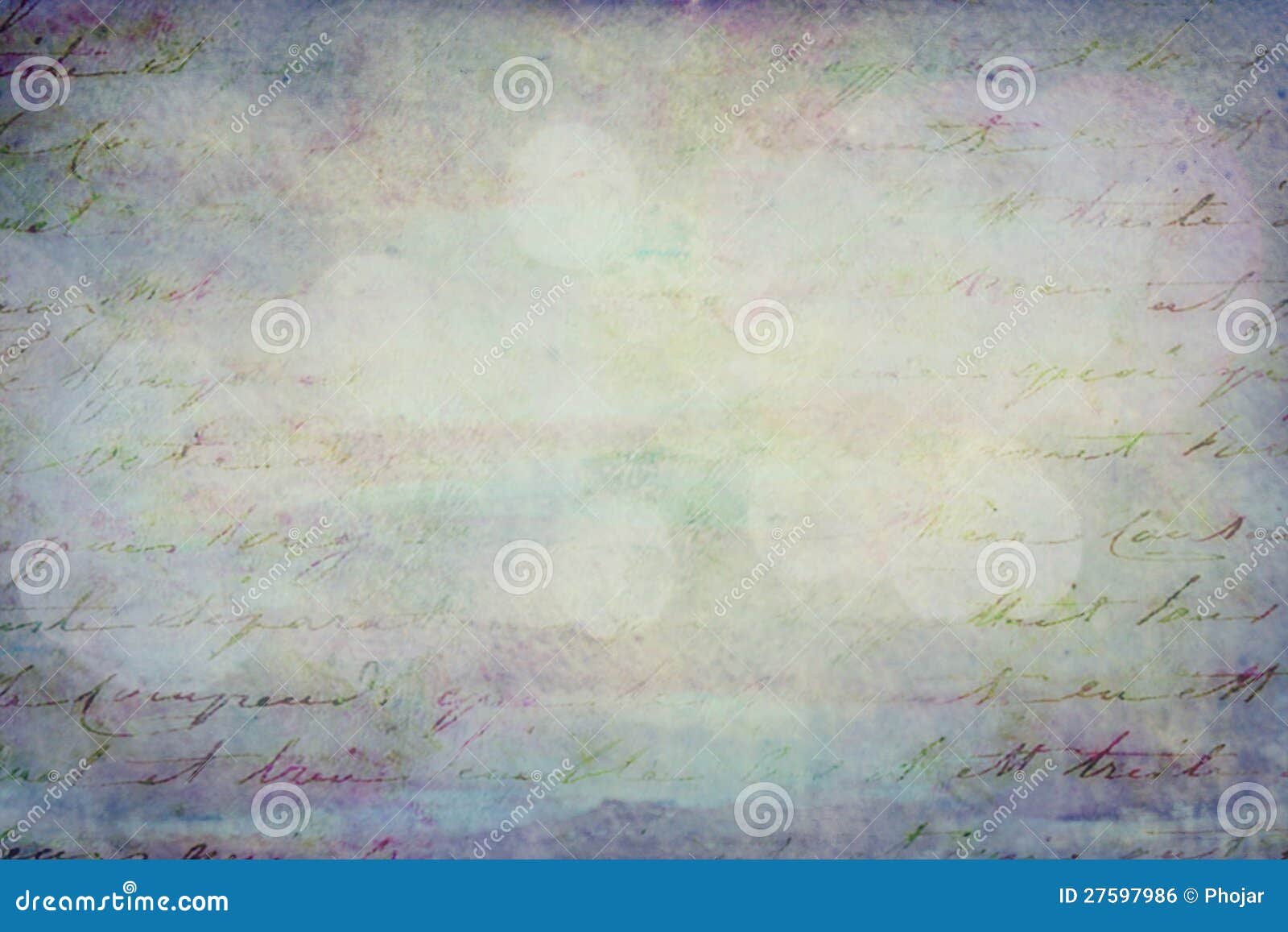 Grunge Grainy Blue Paper with Writing Stock Photo - Image of dirt, glow ...