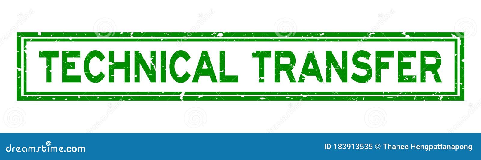 Grunge Green Technical Transfer Word Rubber Stamp on White Background ...