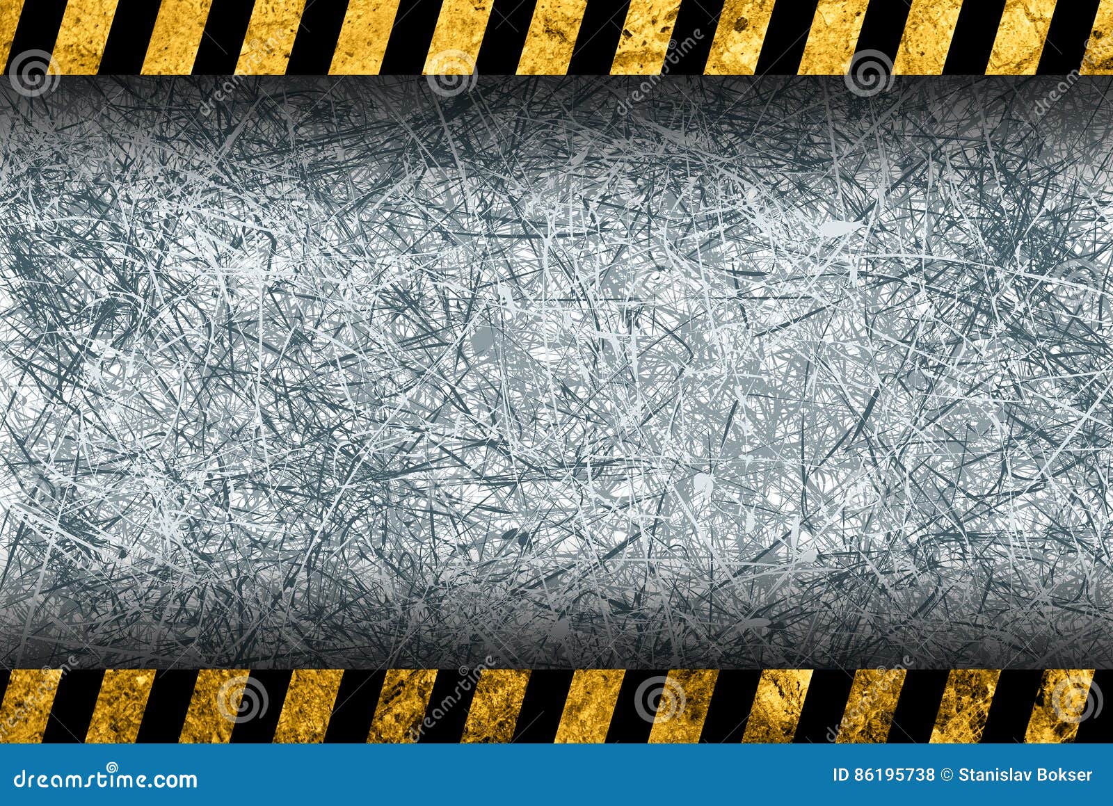Grunge Grey Background with Warning Stripes Stock Illustration ...