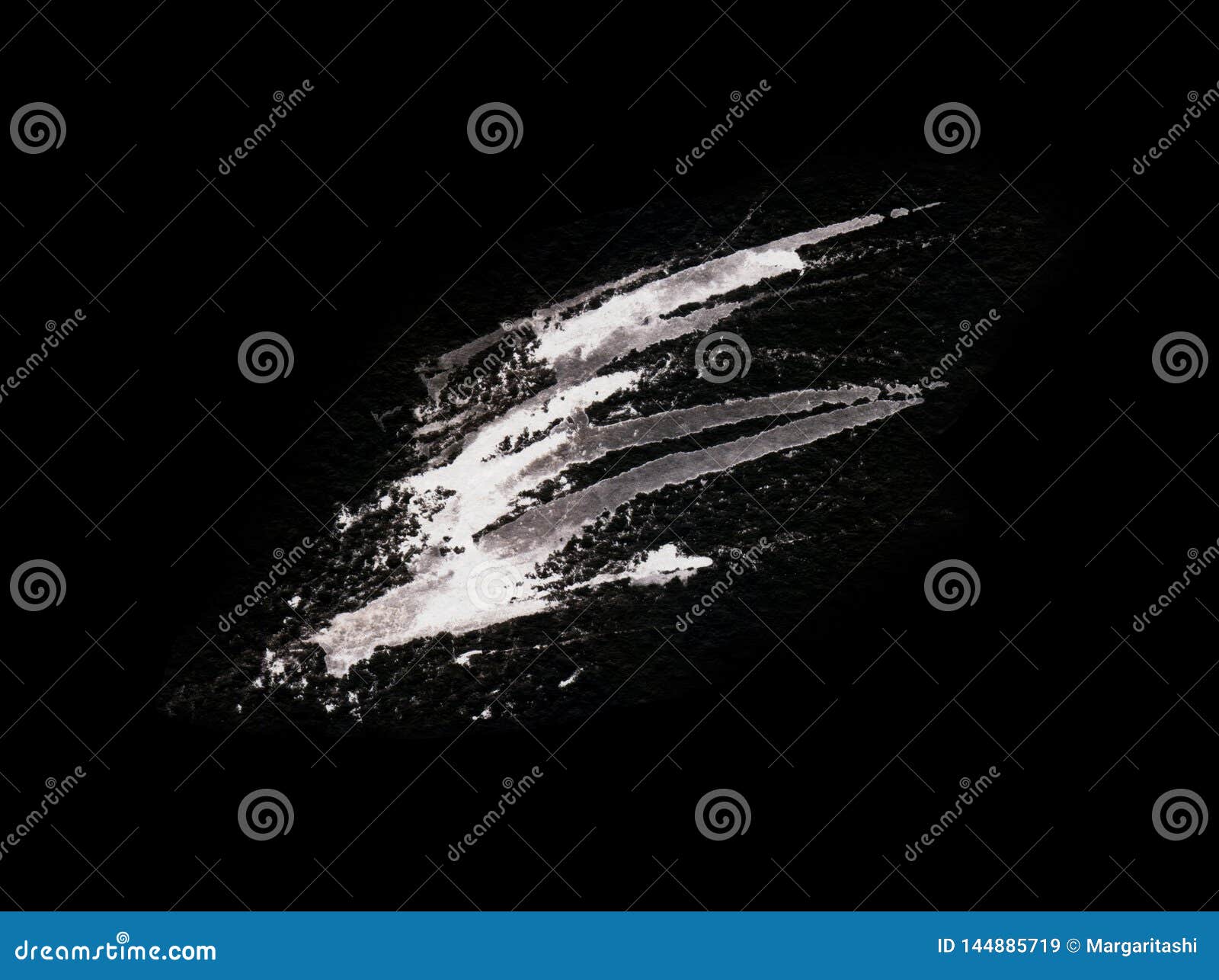 Grunge Grey Splash Isolated on a Black Background. Texture Shape for ...