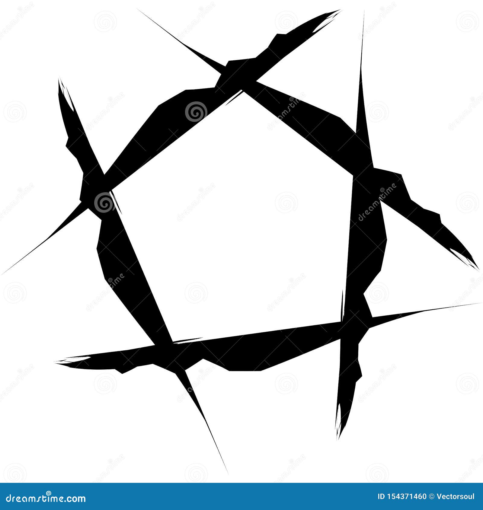 Grunge, Grungy Geometric Circle Element, Edgy, Roughy Borders Stock ...