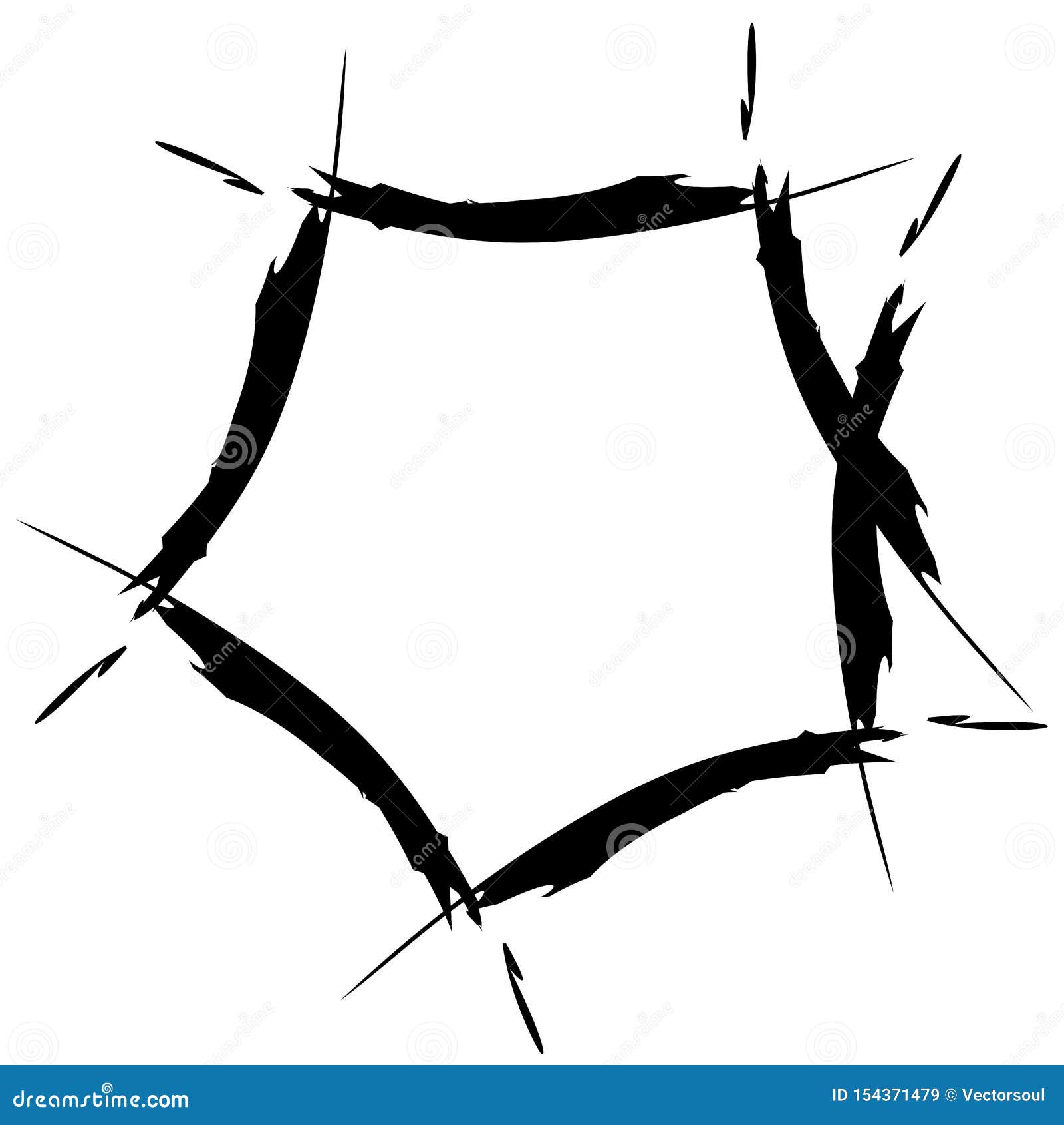 Grunge, Grungy Geometric Circle Element, Edgy, Roughy Borders Stock ...