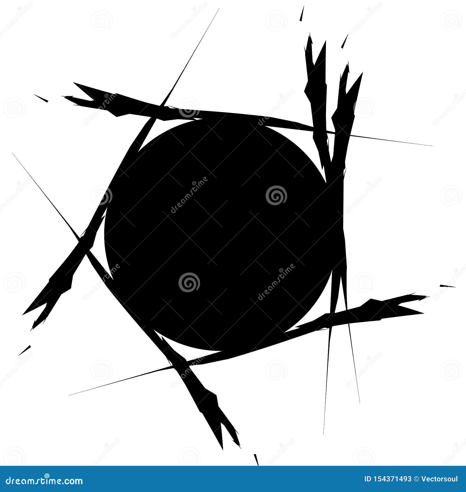 Grunge, Grungy Geometric Circle Element, Edgy, Roughy Borders Stock ...