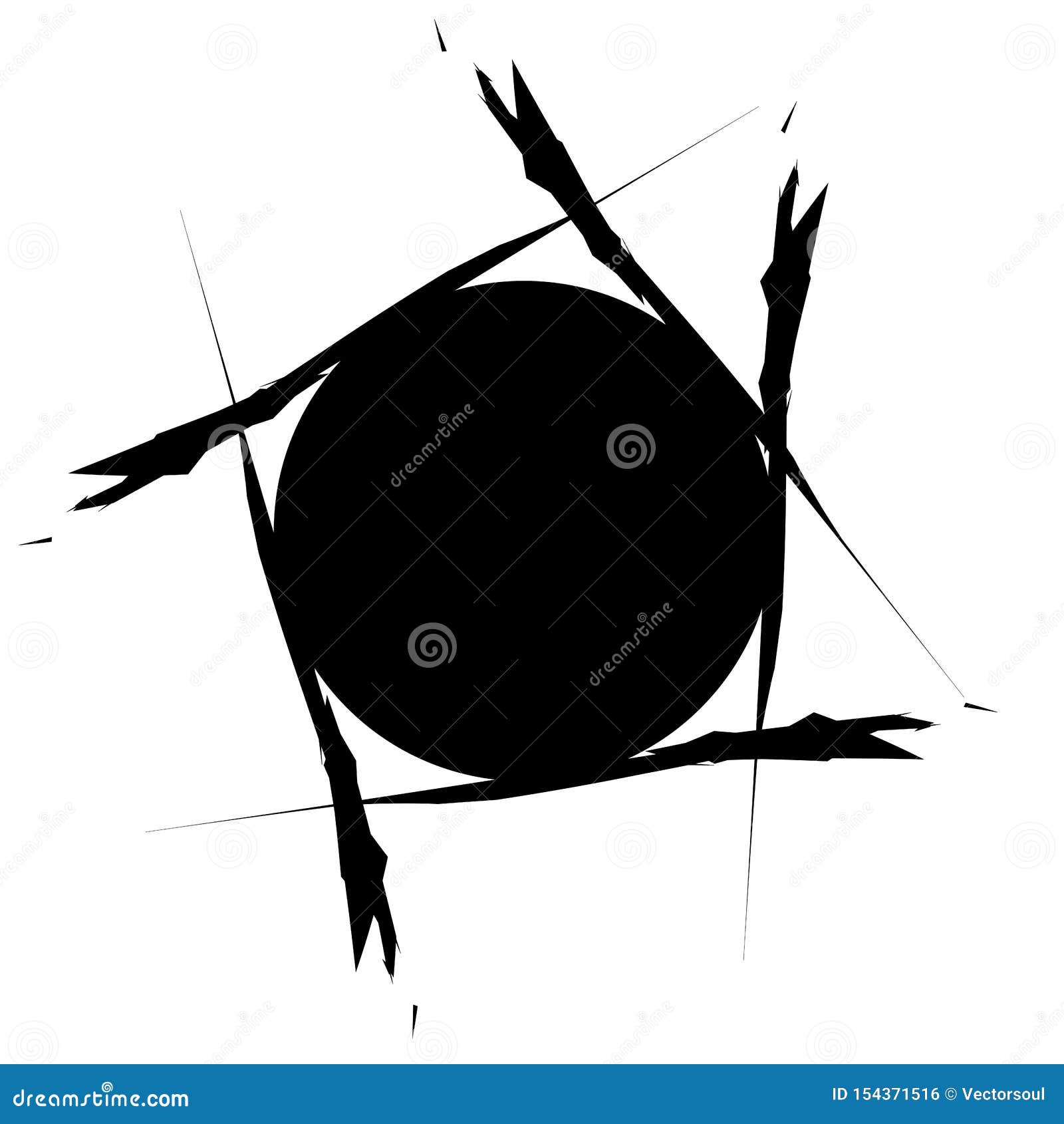 Grunge, Grungy Geometric Circle Element, Edgy, Roughy Borders Stock ...
