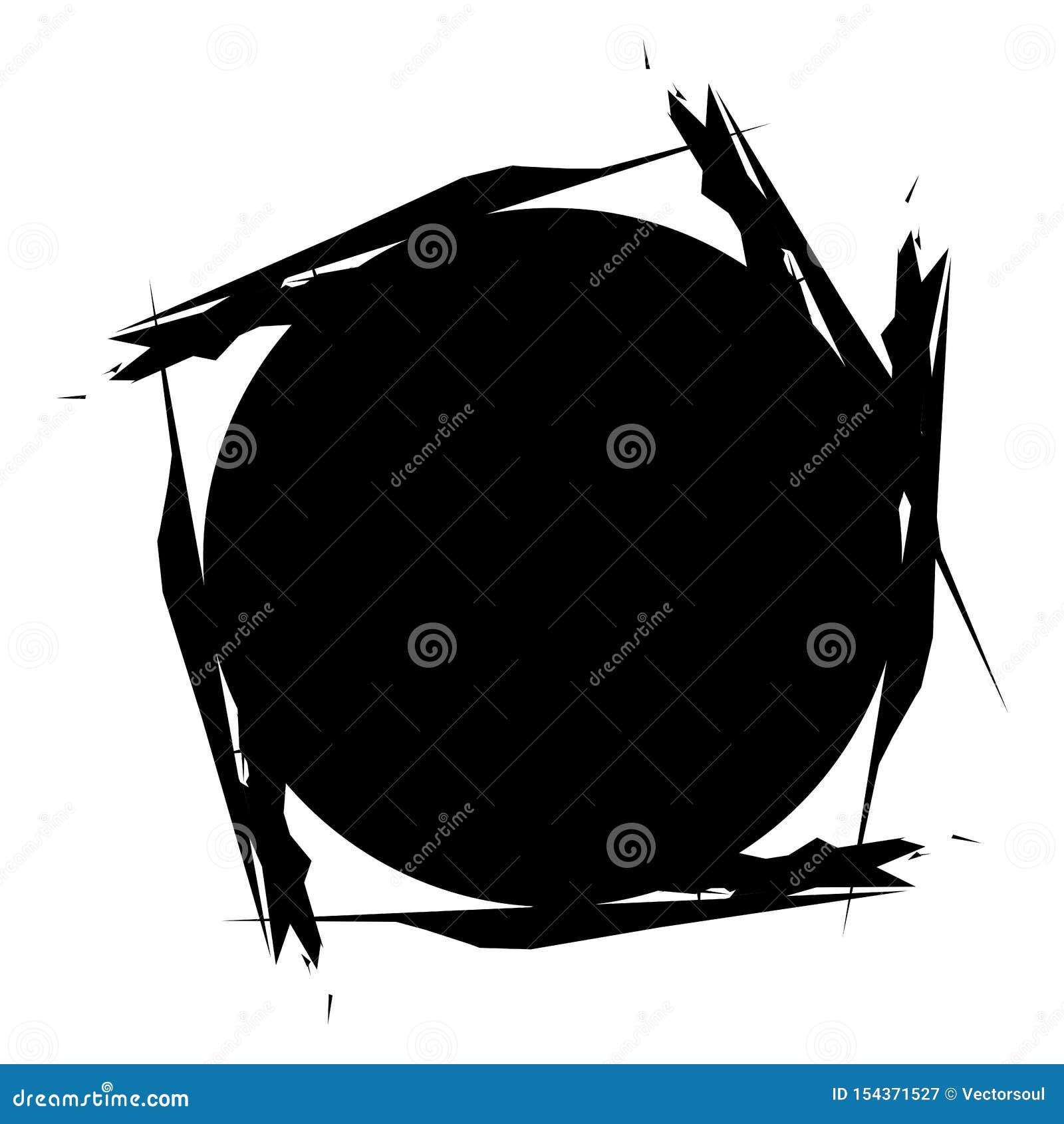 Grunge, Grungy Geometric Circle Element, Edgy, Roughy Borders Stock ...