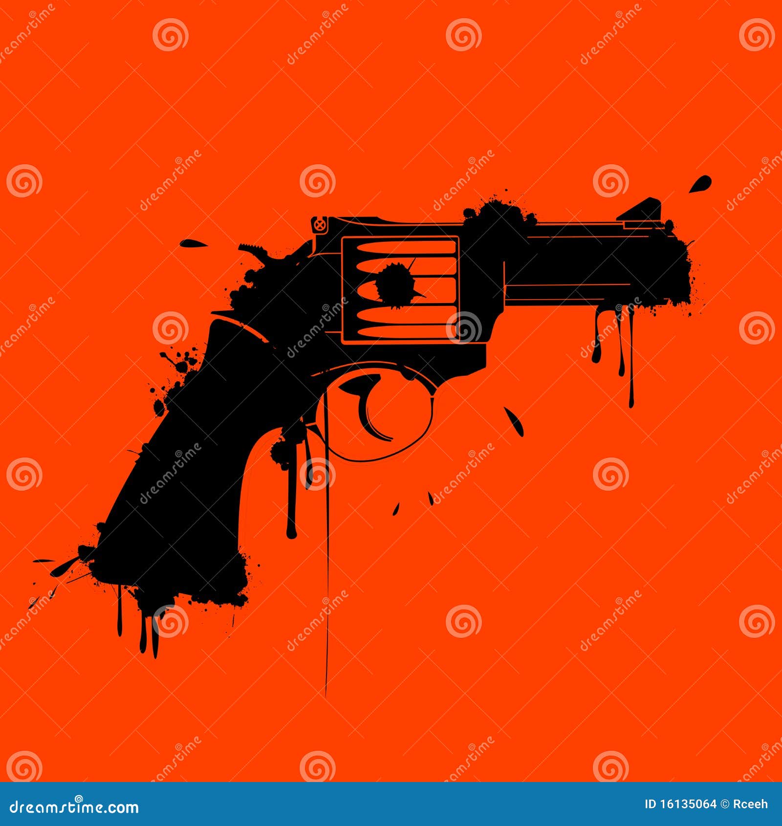 Grunge gun stock vector. Illustration of violent, stop - 16135064