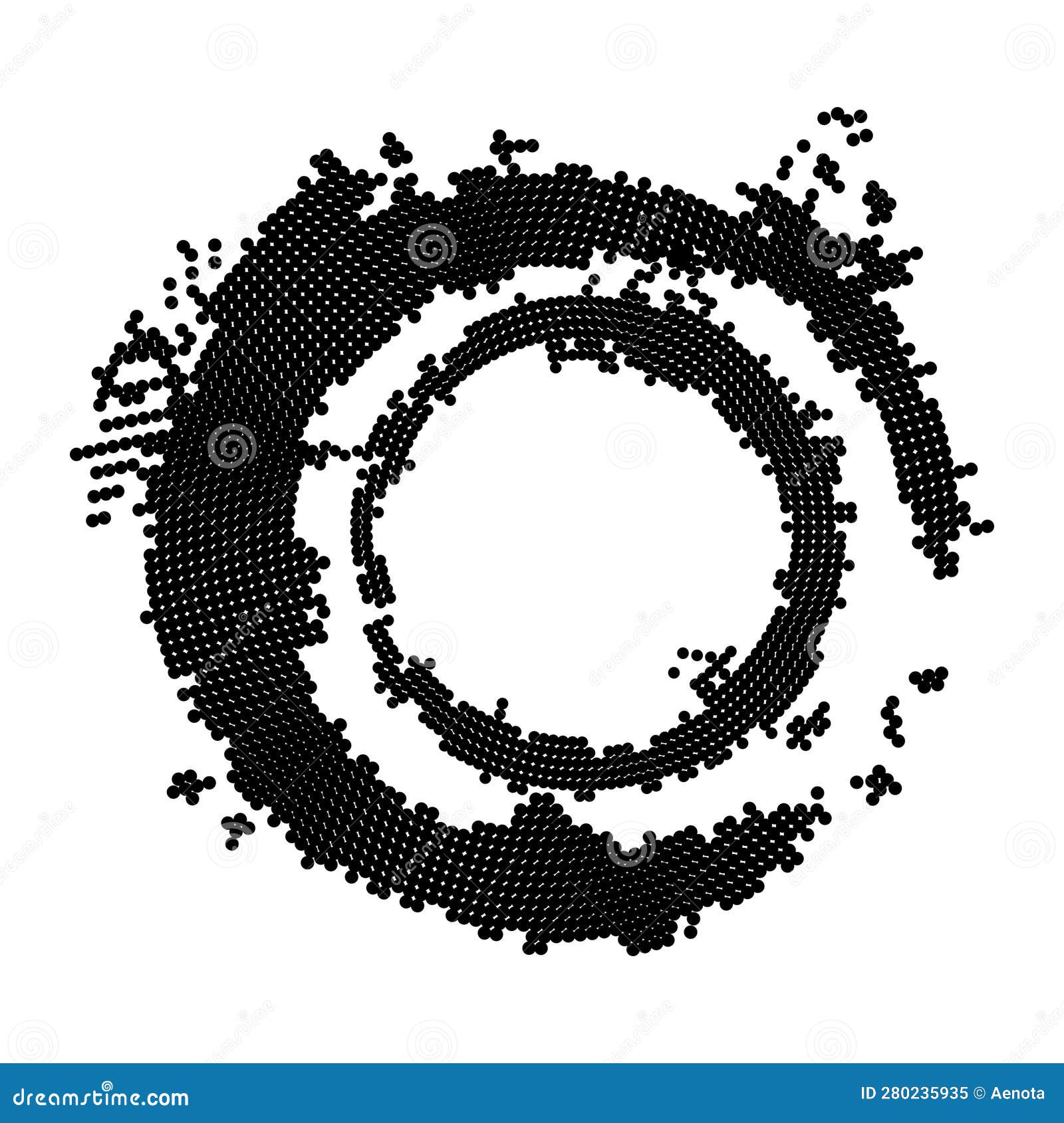 Grunge Halftone Black and White Circular Spot Stock Vector ...