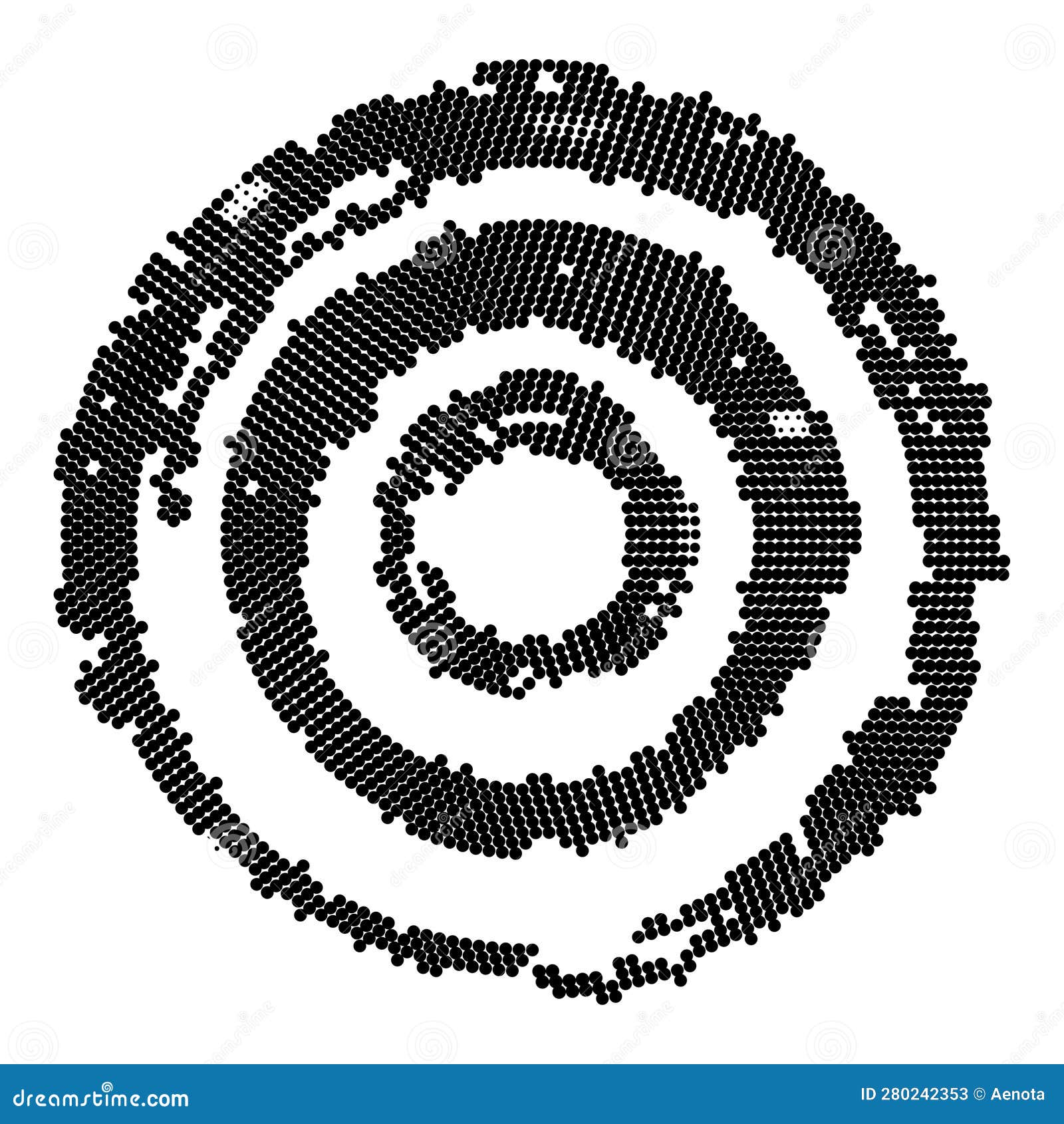 Grunge Halftone Black and White Circular Spot Stock Vector ...