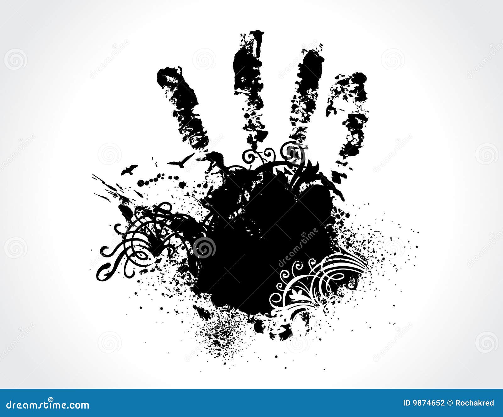 Grunge hand stock vector. Illustration of chip, element - 9874652