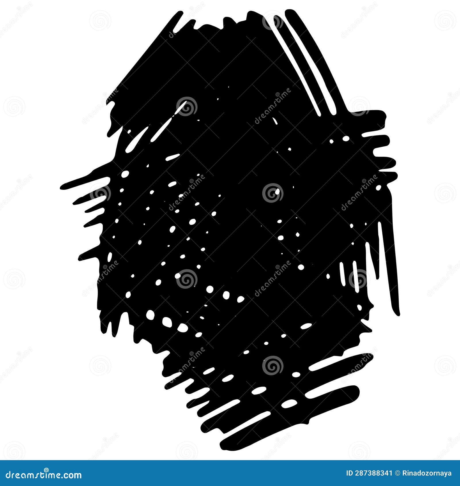 Grunge Hand Drawn Paint Stroke. Brush Scribble Vector Illustration ...