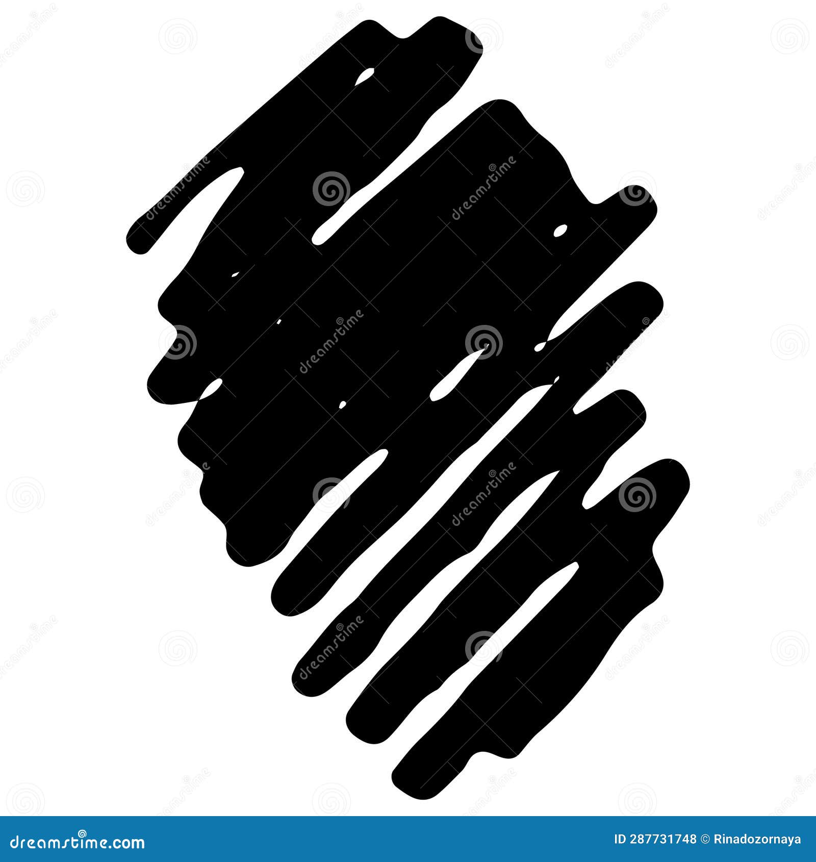 Grunge Hand Drawn Paint Stroke. Brush Scribble Vector Illustration ...