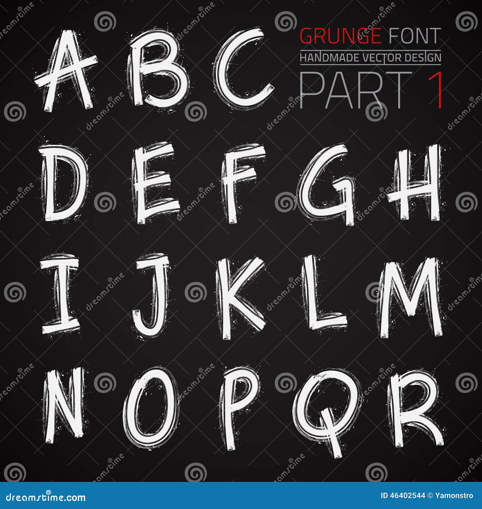 Grunge Hand Made Vector Font Stock Vector - Illustration of sketch ...