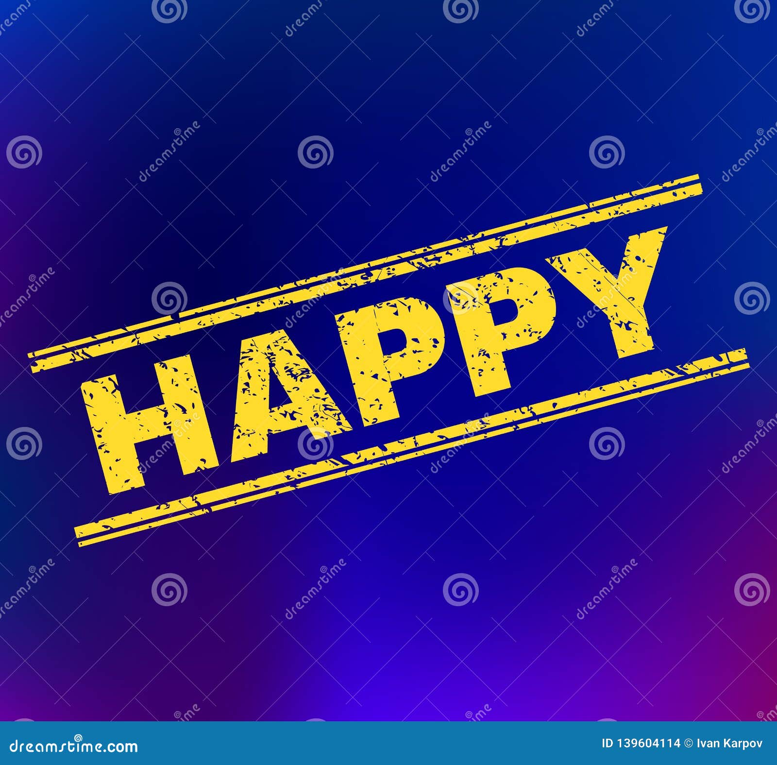 HAPPY Scratched Stamp Seal on Gradient Background Stock Vector ...