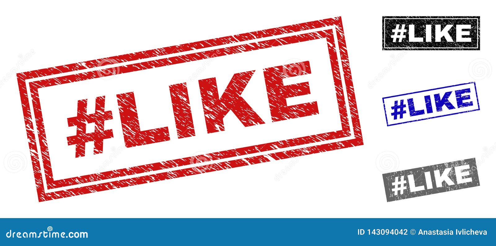 Grunge Hashtag LIKE Textured Rectangle Stamp Seals Stock Vector ...